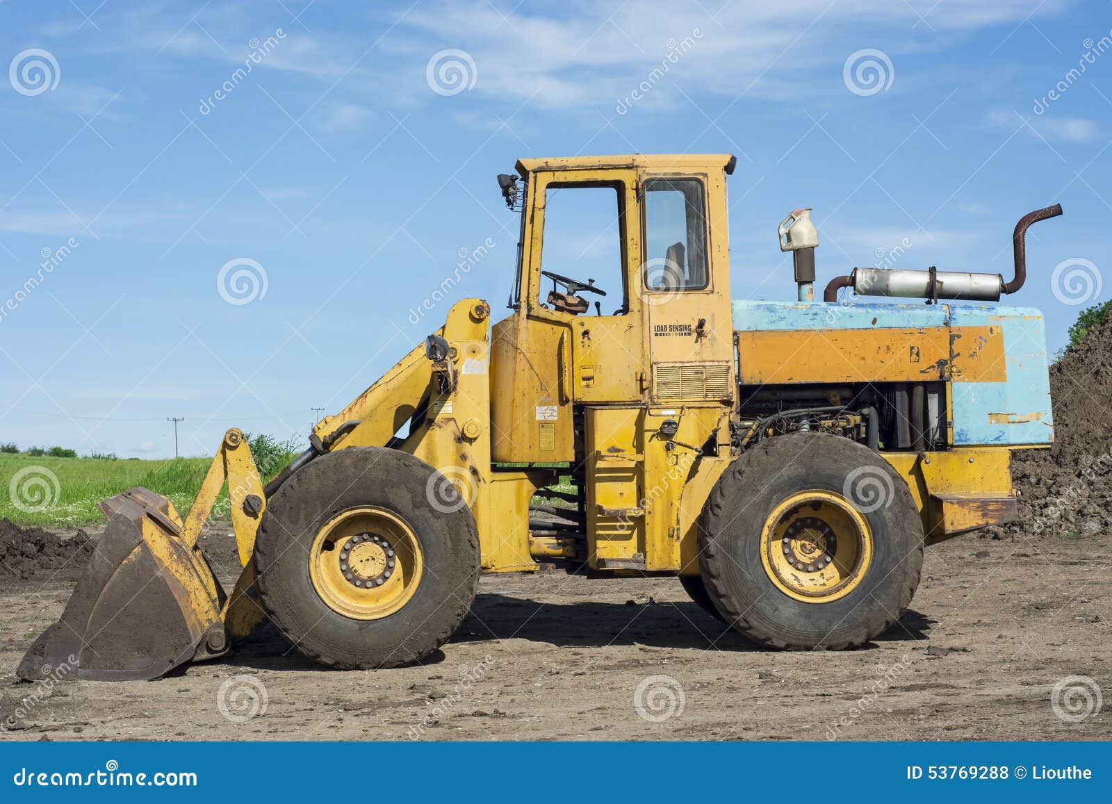 Large wheel Loader stock photo. Image of machine, industrial - 53769288