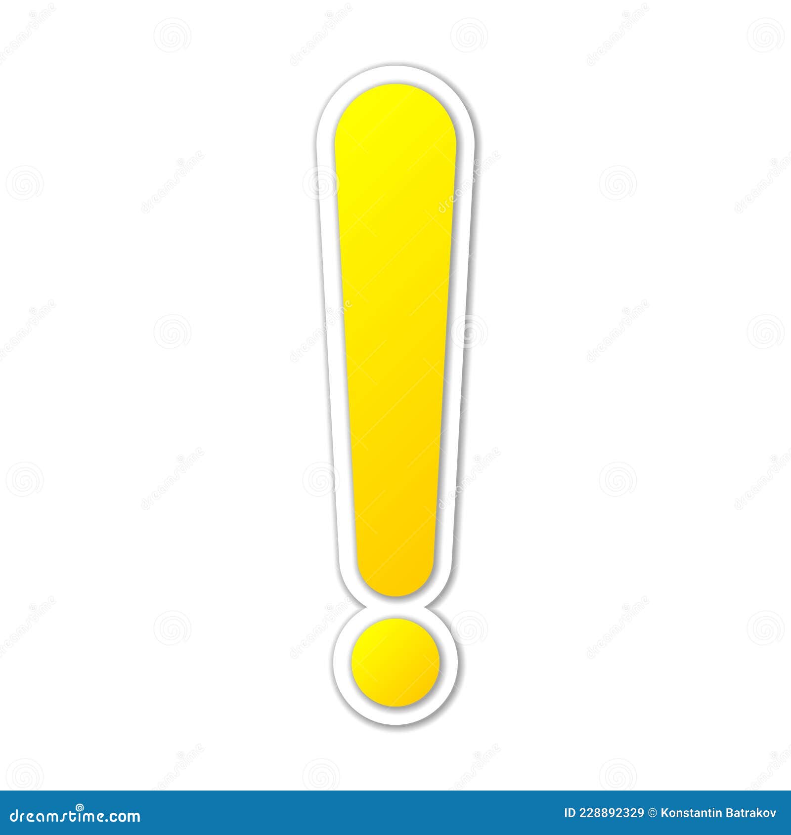 Large Exclamation Mark with White Frame. Stock Vector - Illustration of ...