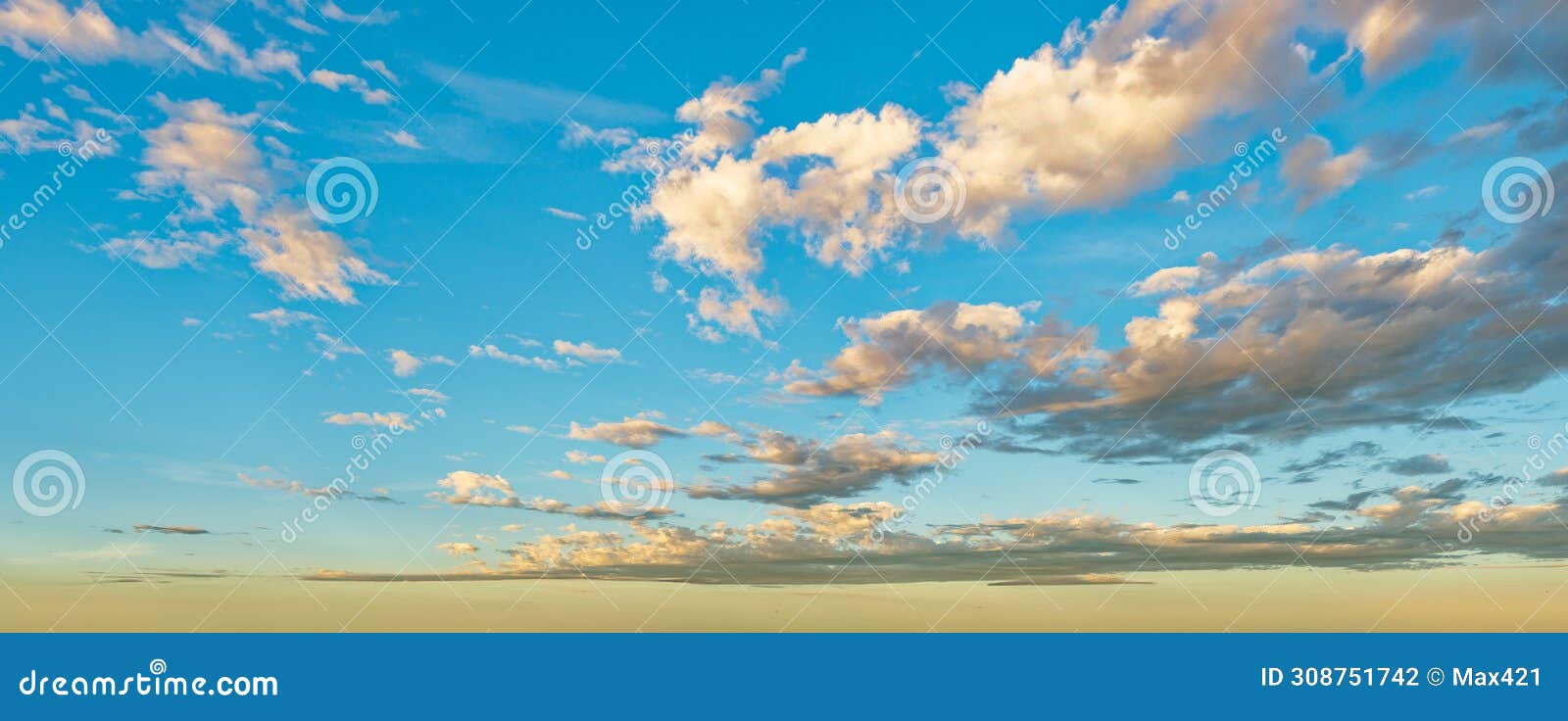 Expansive Sky with Clouds, Panorama Format. Stock Photo - Image of ...