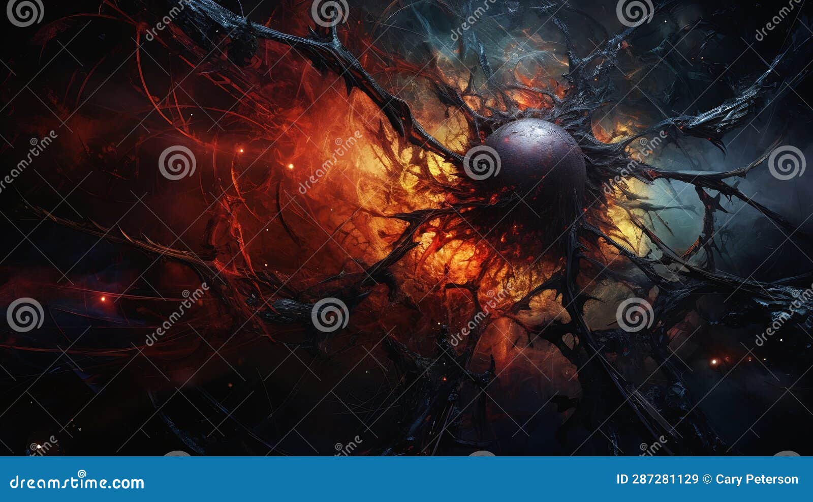Neuron Explosion. Brain Neurons In The Head. Brain Blast, Concept Art ...