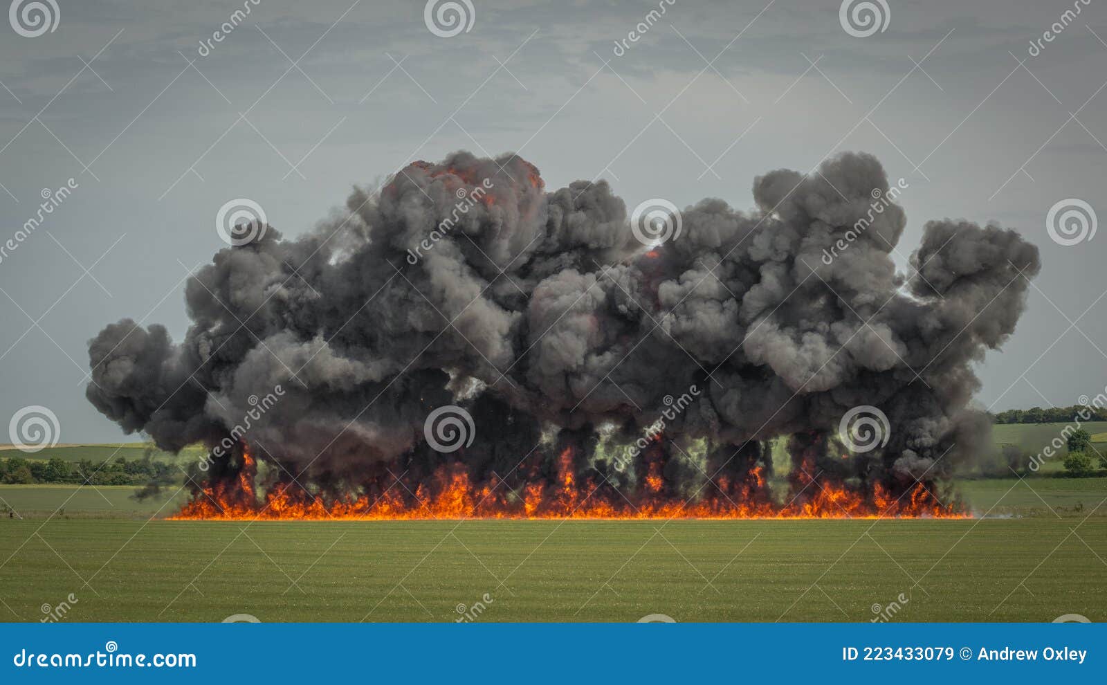 A Large Explosion in a Fileld Stock Image - Image of field, explode ...