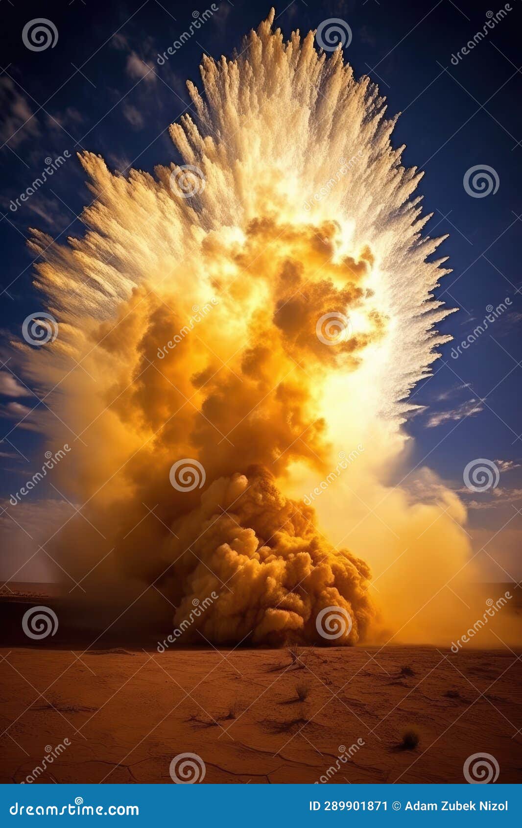 A Large Explosion in the Desert Stock Image - Image of detonation ...