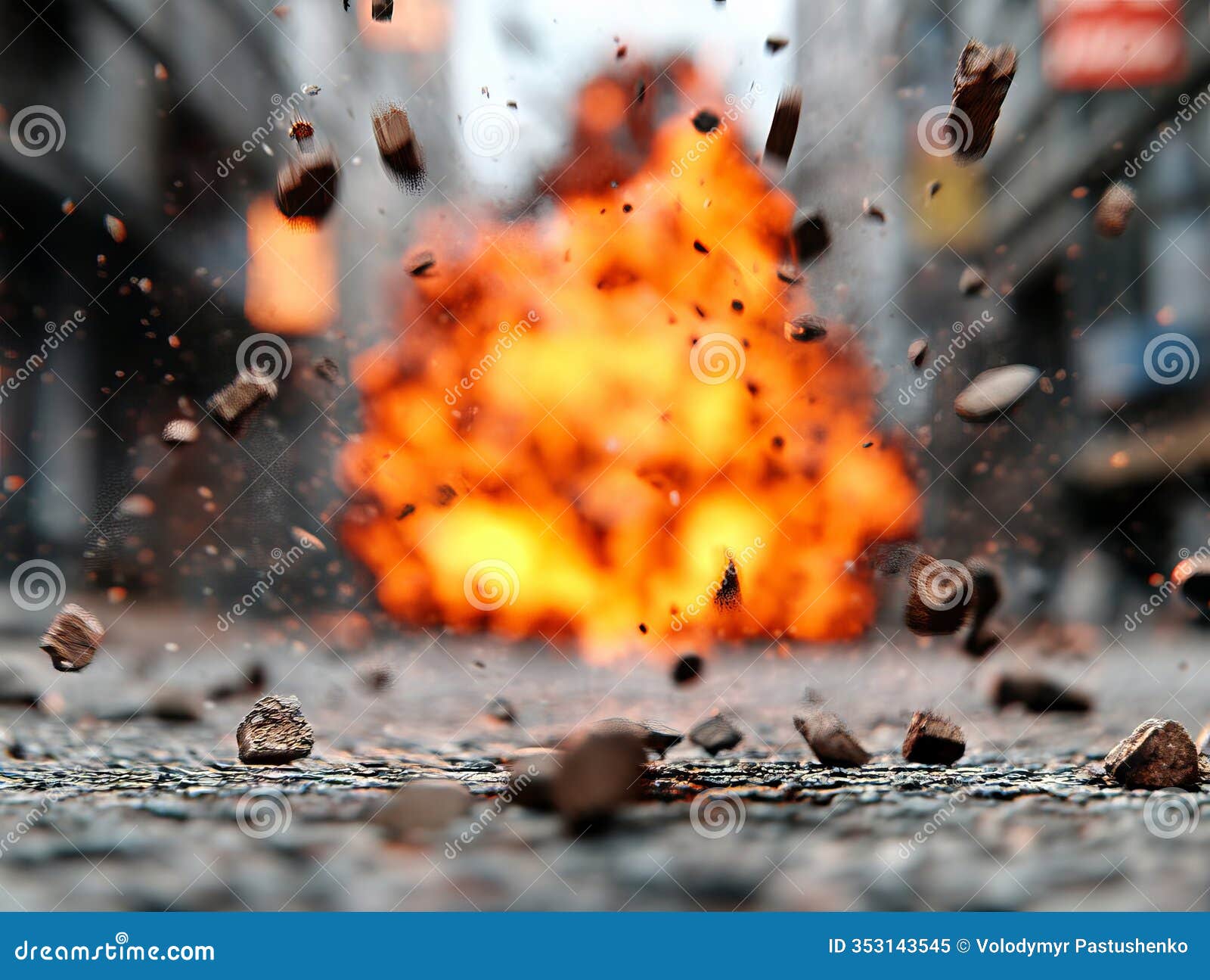A Large Explosion of Fire Coming Out of a Building Stock Image - Image ...