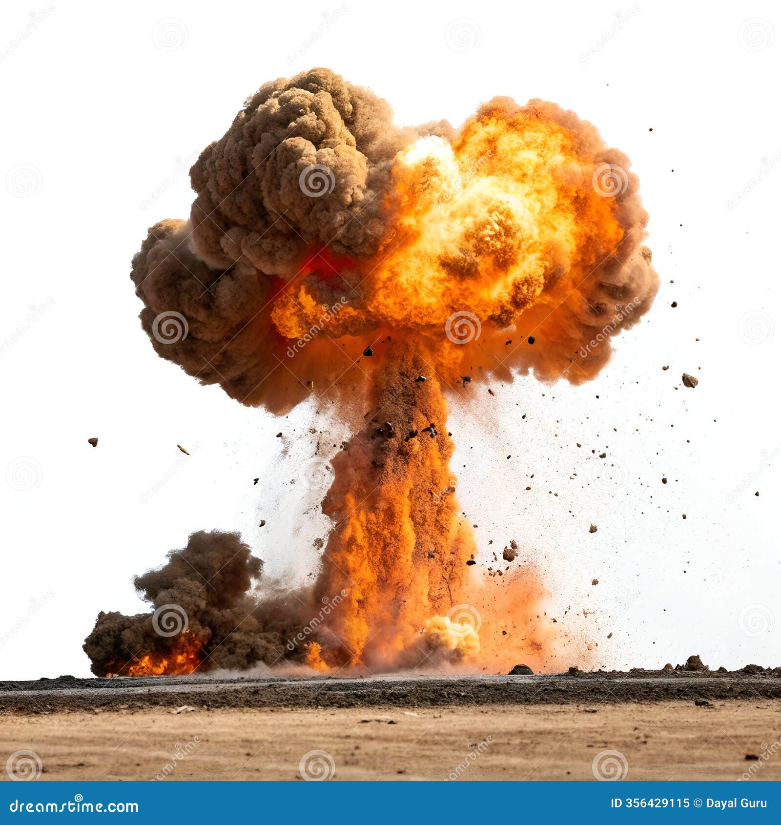 Large Explosion with Orange Smoke and Debris Stock Illustration ...