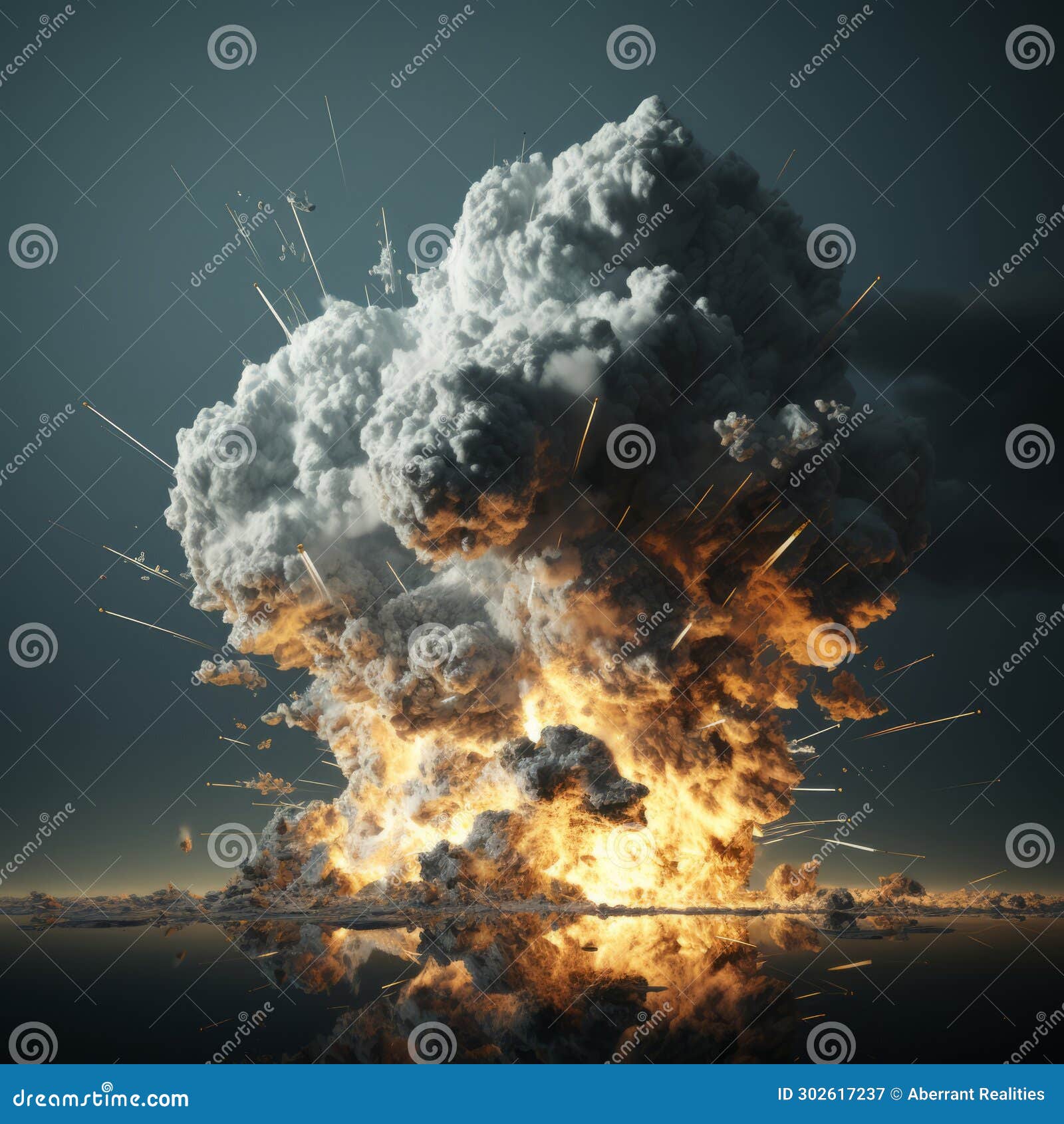 A Large Explosion is Shown in this Image Stock Illustration ...