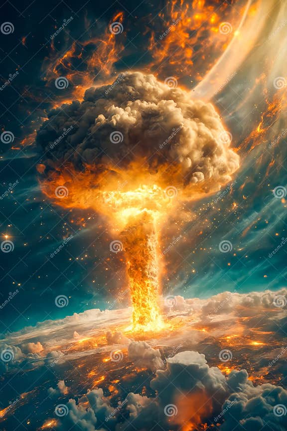 A Large Explosion in the Sky with a Planet in the Background ...