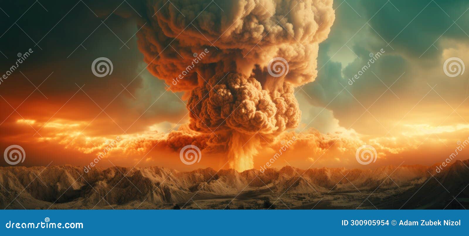 A Large Explosion of Smoke and Clouds Stock Illustration - Illustration ...