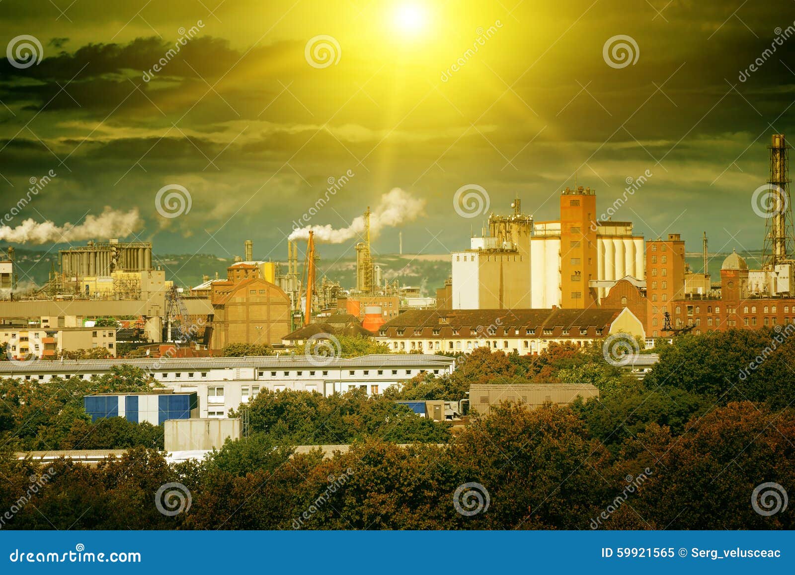 Large factory stock image. Image of pollute, large, chimney - 59921565