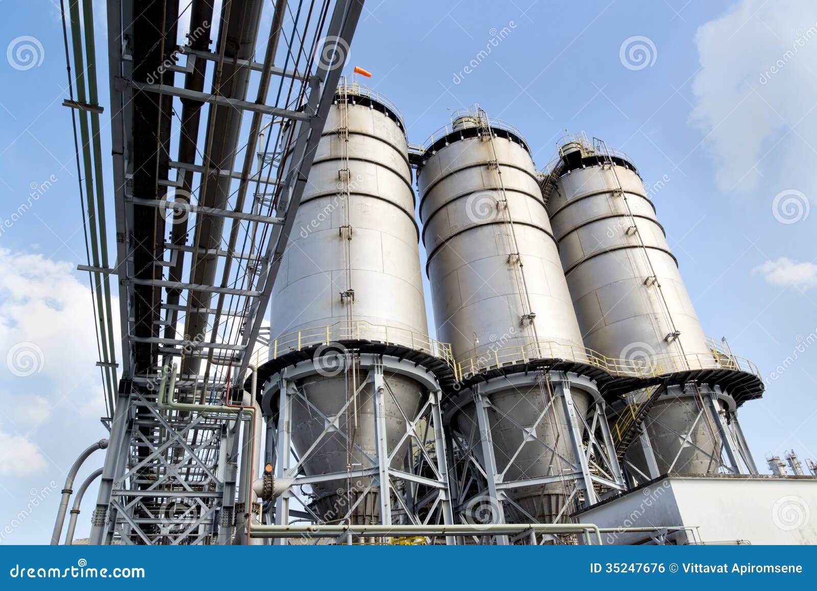 Large factory silo stock photo. Image of metal, construction - 35247676