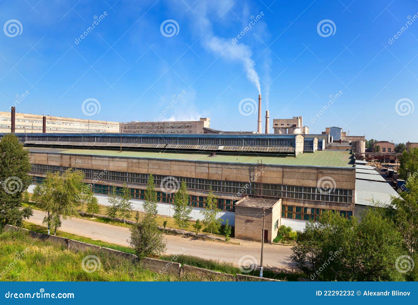 Large Factory with Smoking Chimneys. Stock Photo - Image of power ...