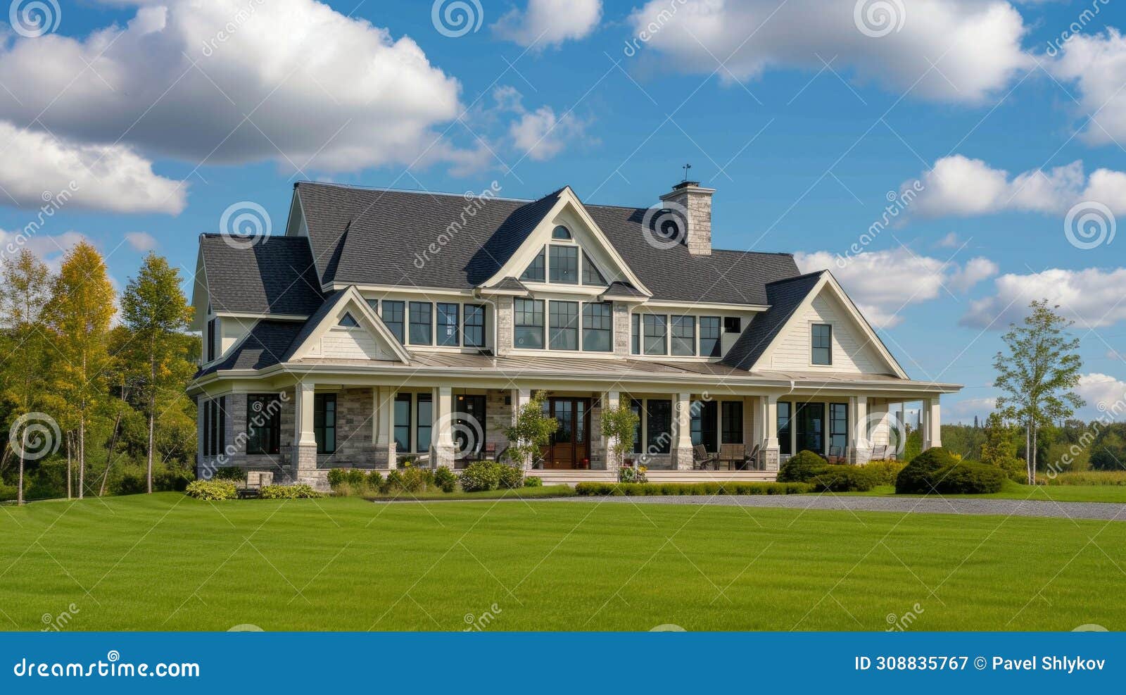 Large Family Home in Rural Area. Stock Image - Image of property ...