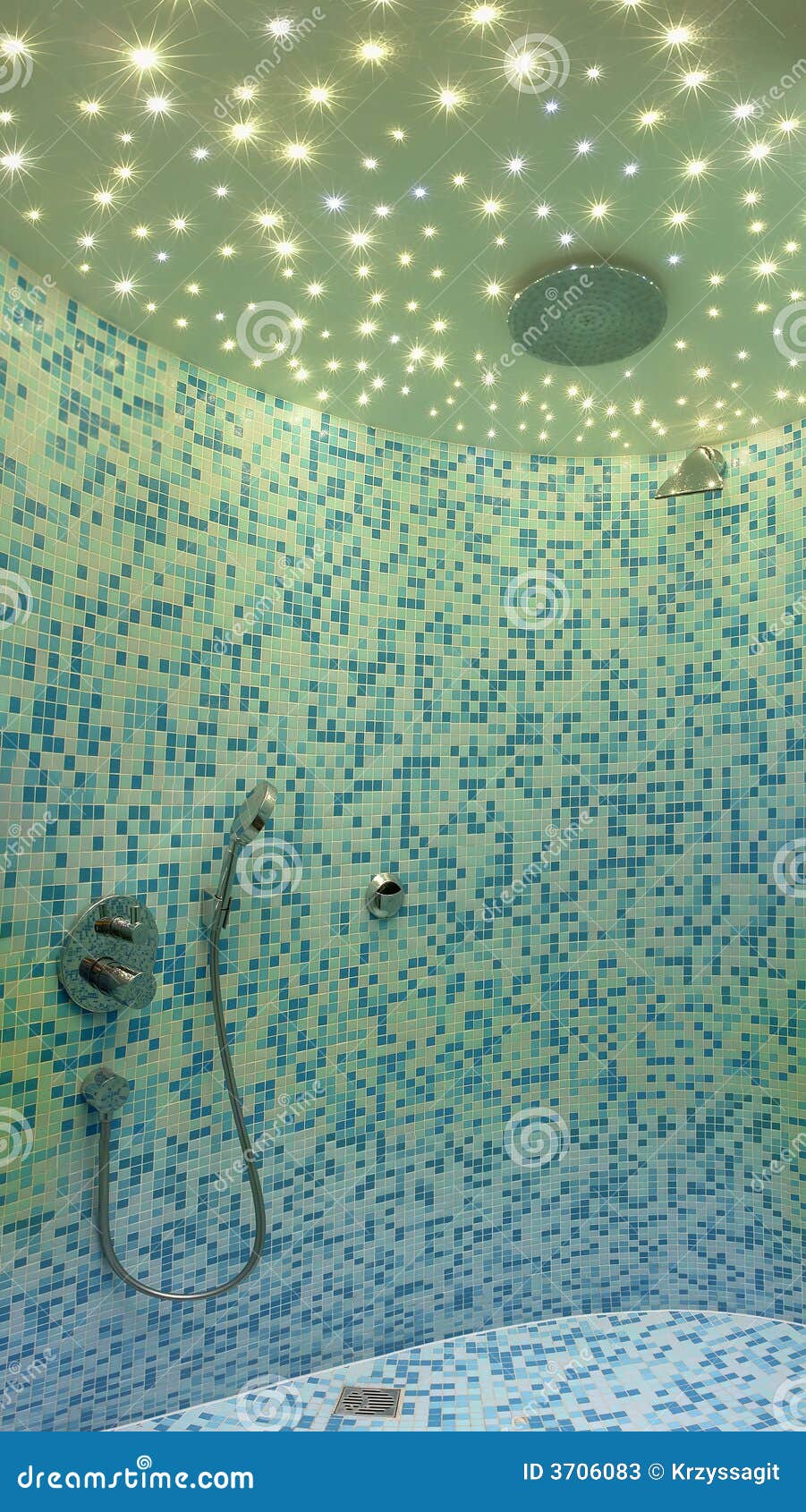 Large fancy shower room stock image. Image of mosaic, glittering - 3706083