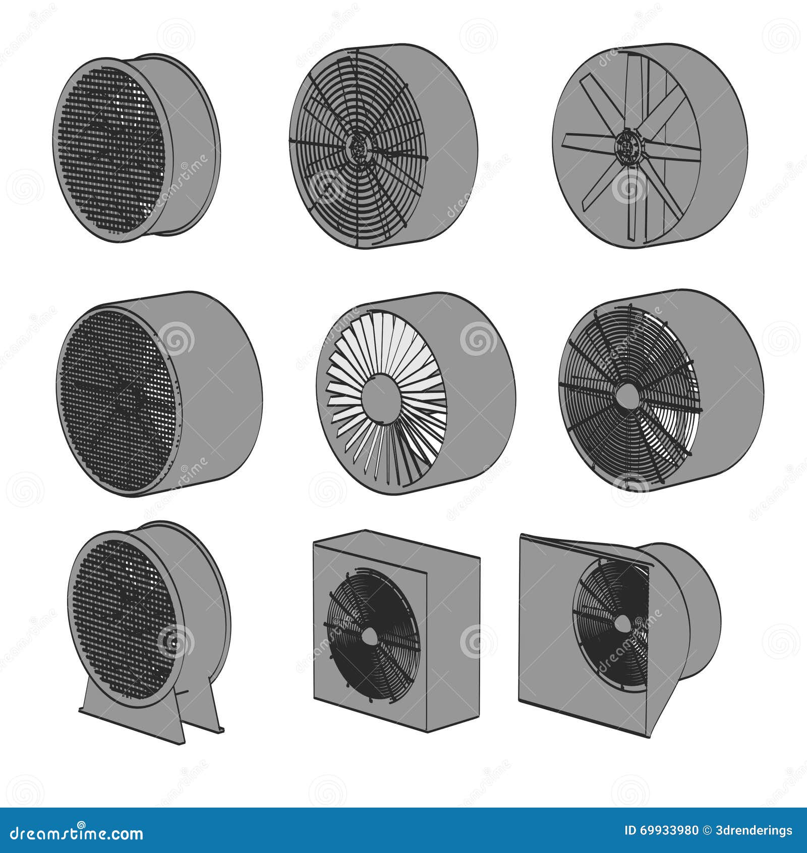 Large fans stock illustration. Illustration of fans, ventalation - 69933980