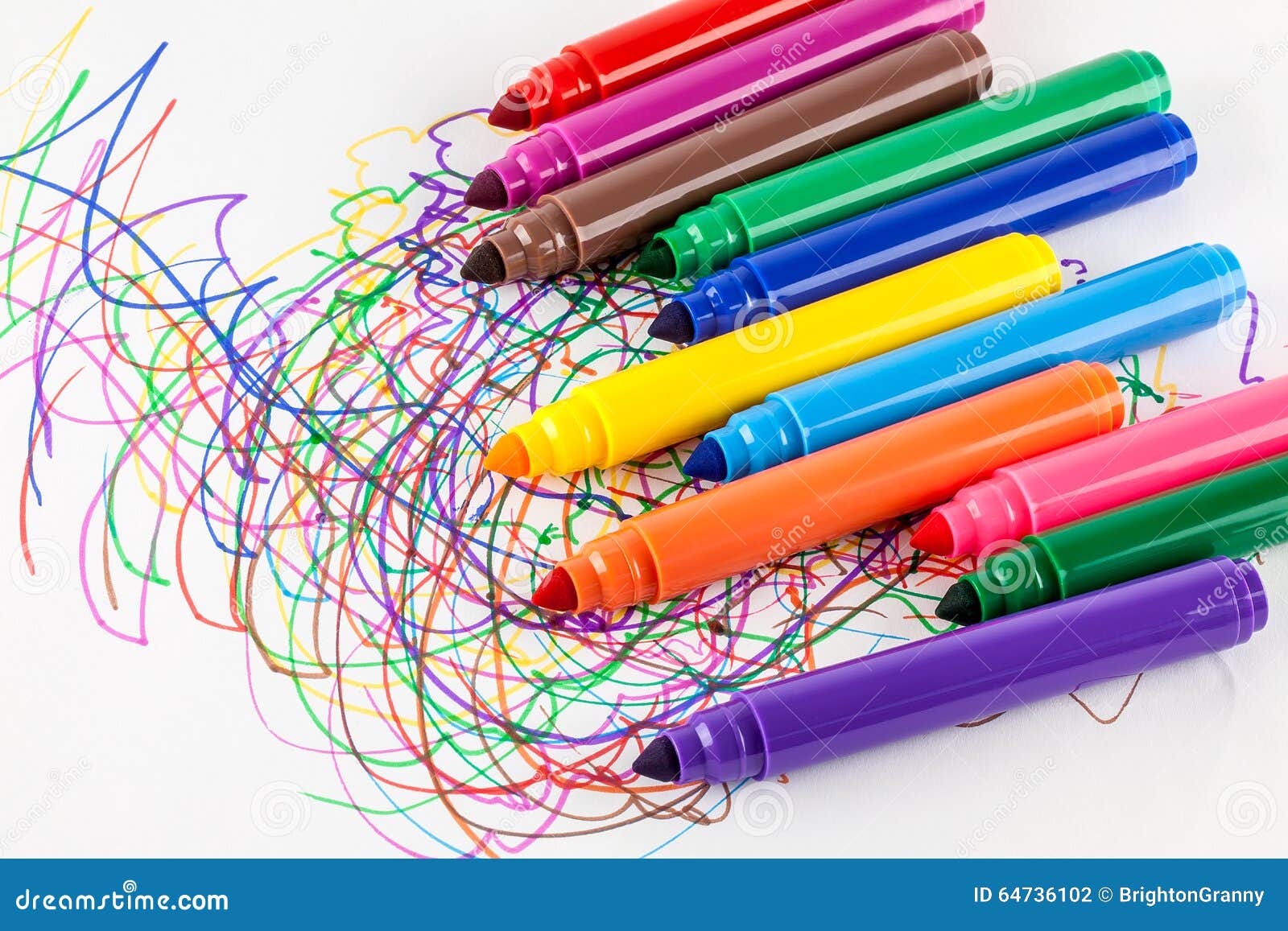 Large felt tip pens stock photo. Image of scribbled, felt - 64736102