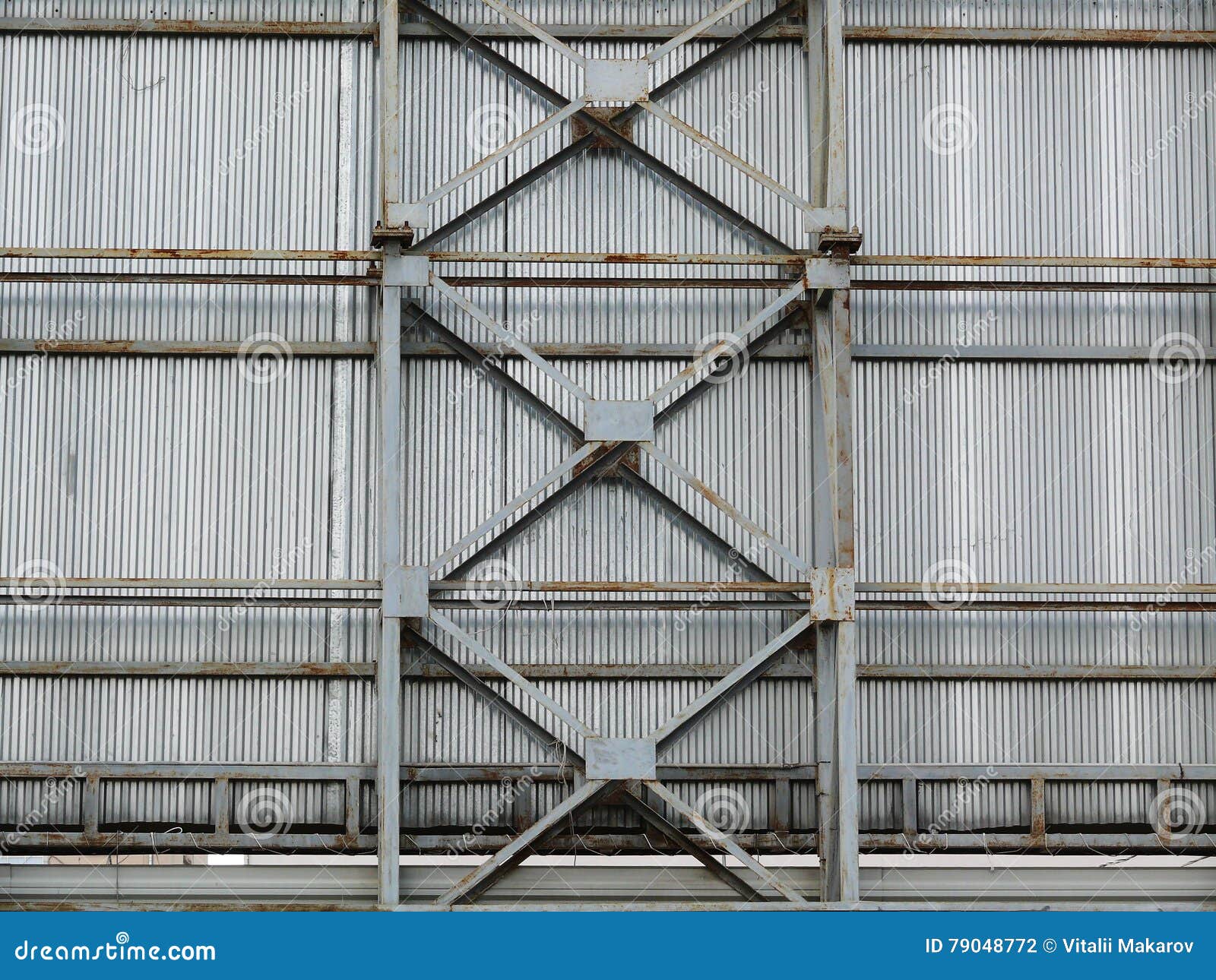 A Large Fence Made of Metal Frame and Sheet Stock Photo - Image of ...