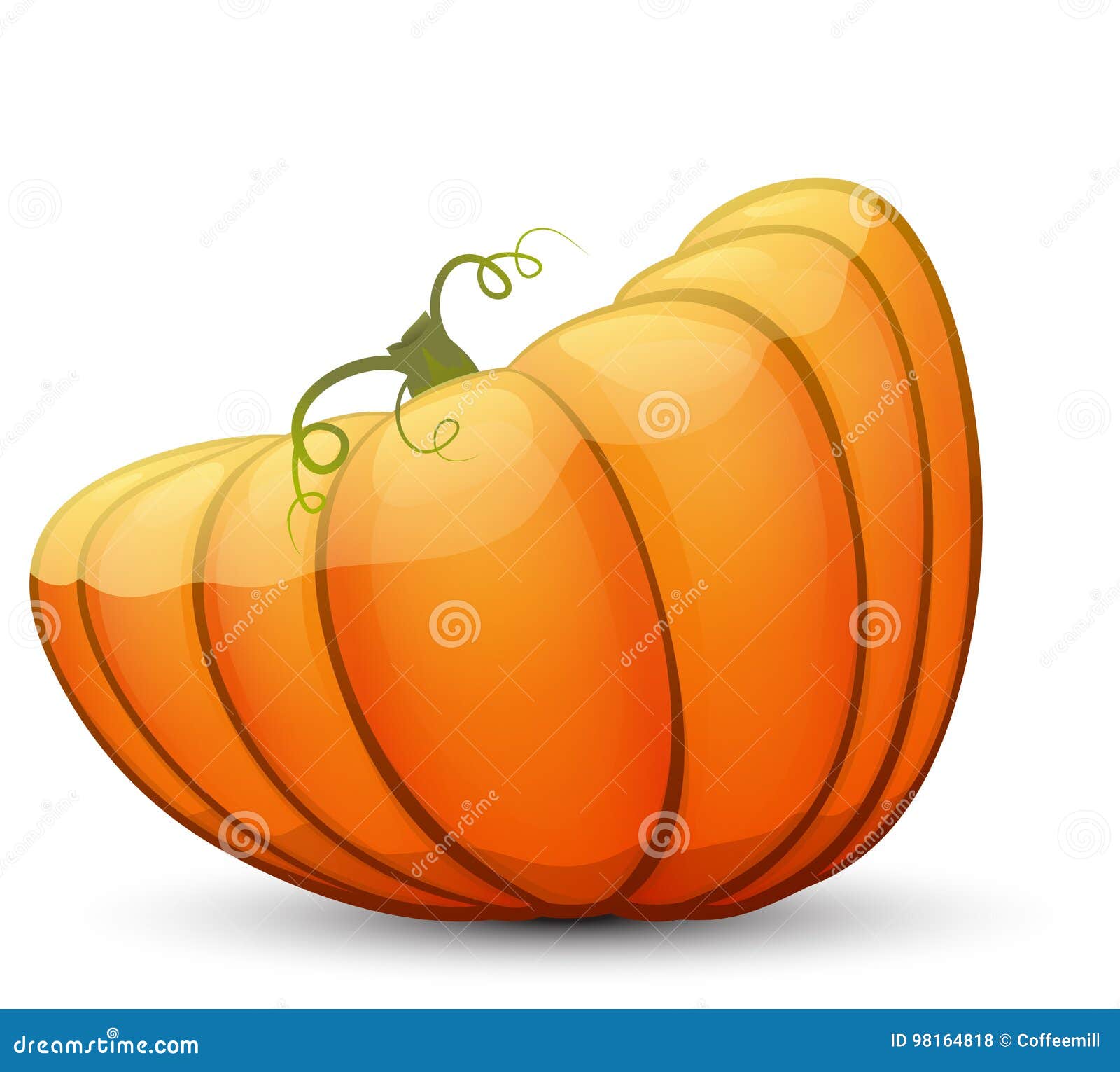 A large festive pumpkin. stock vector. Illustration of nature - 98164818