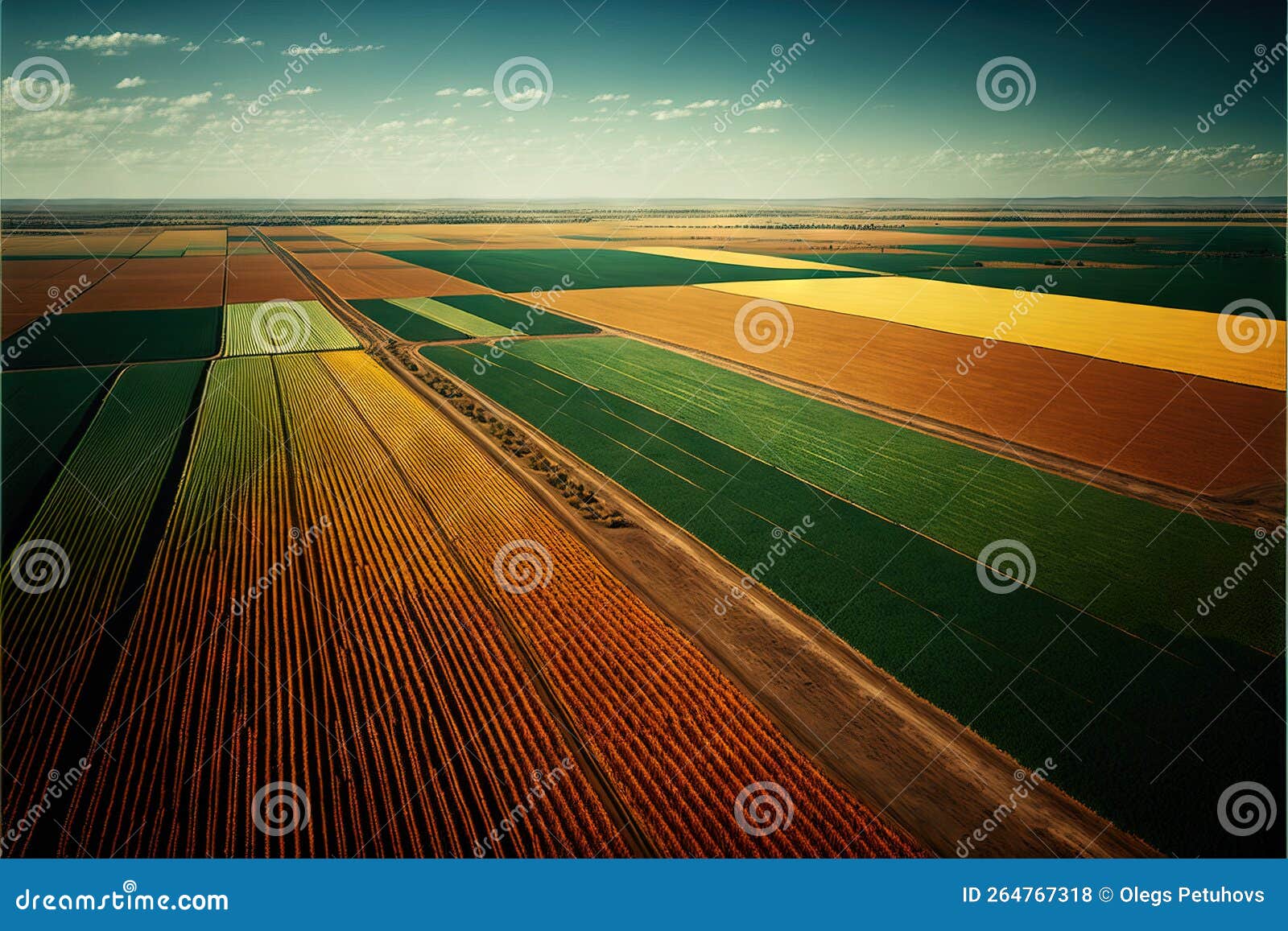 A Large Field with a Train on it S Tracks in the Middle of it and a ...