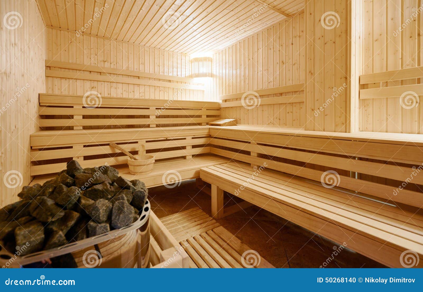 Large Finland-style Sauna Interior Stock Photo - Image of seat, wooden ...