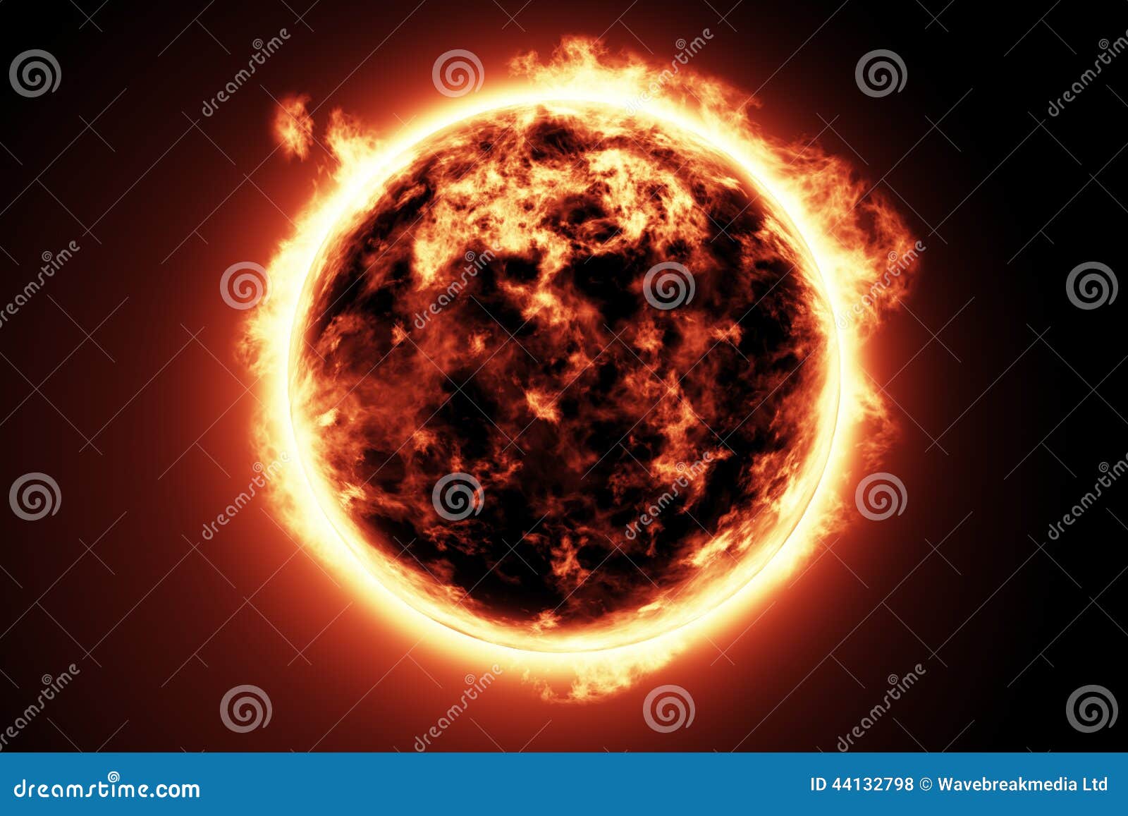 Large fire ball of the sun stock illustration. Illustration of fire ...
