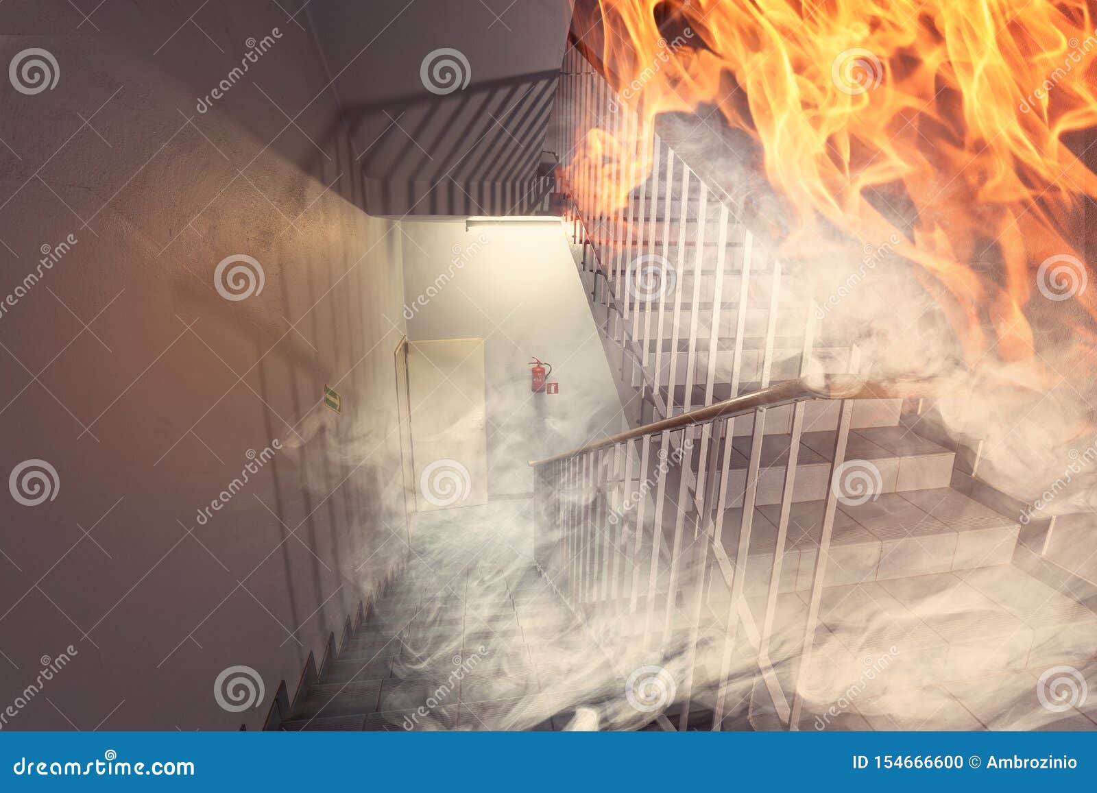 Large fire in the building stock photo. Image of fire - 154666600