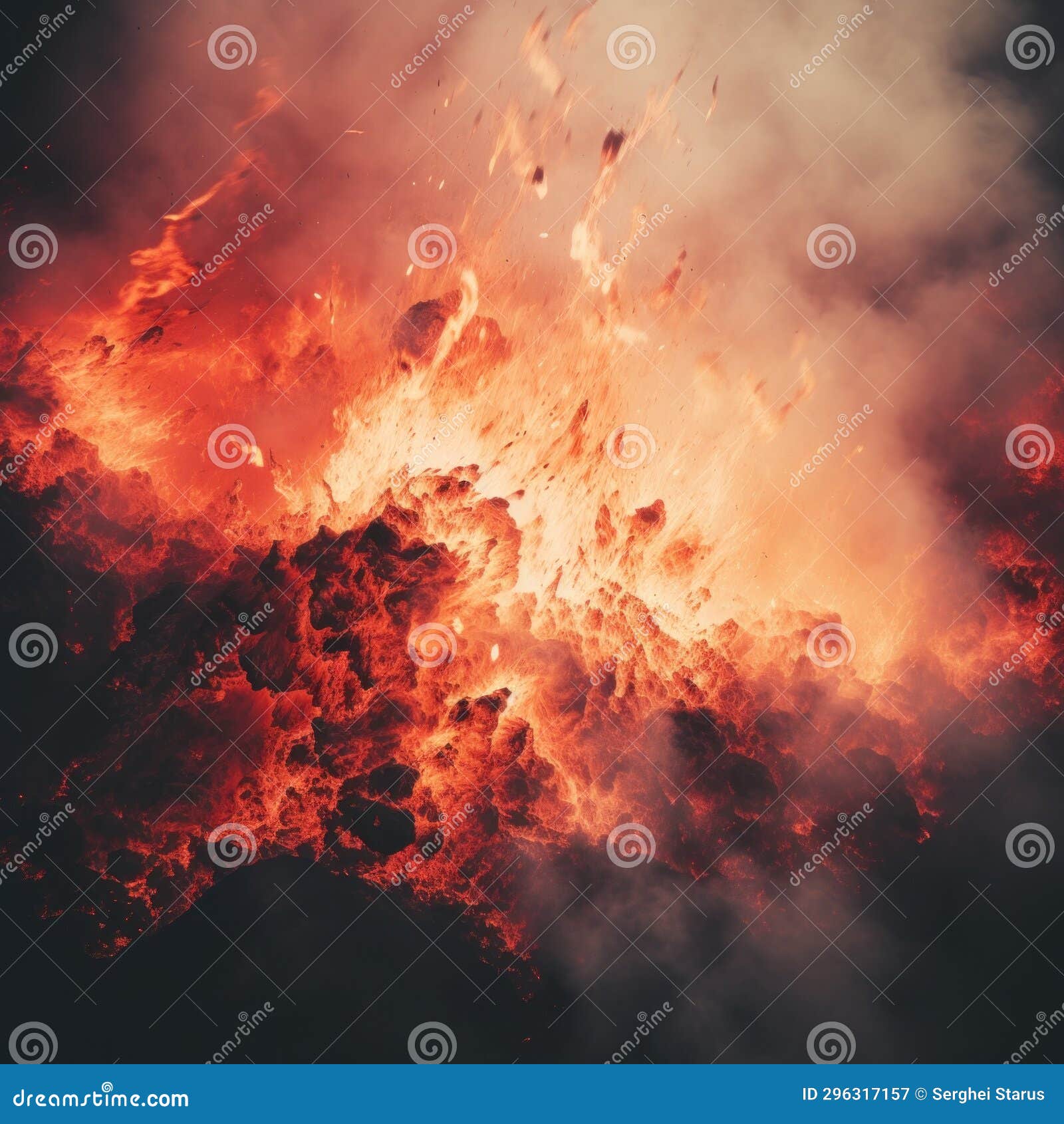 A Large Fire is Burning in the Air, AI Stock Image - Image of ...