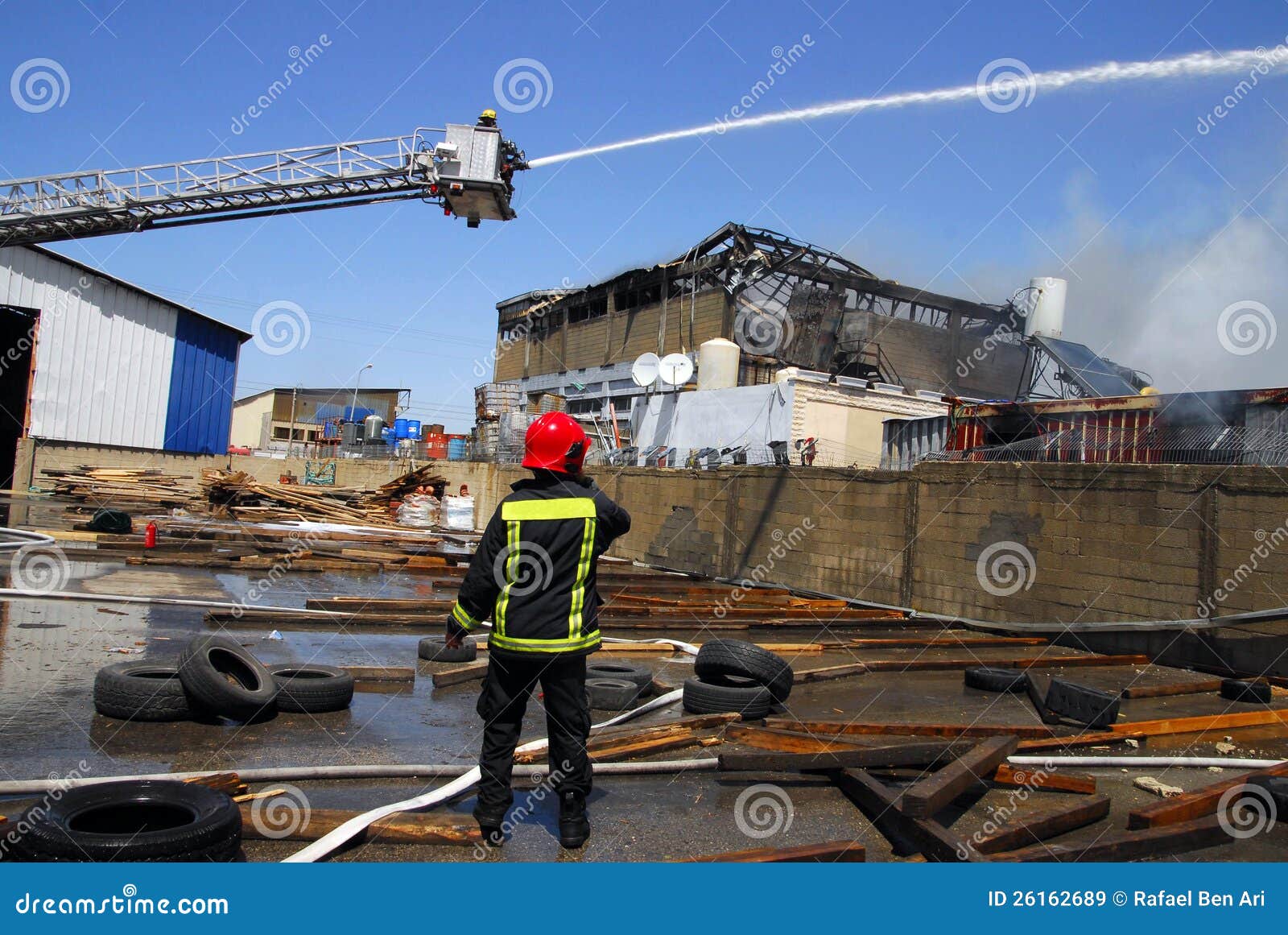 Large Fire in Chemical Plant Editorial Stock Image - Image of firemen ...
