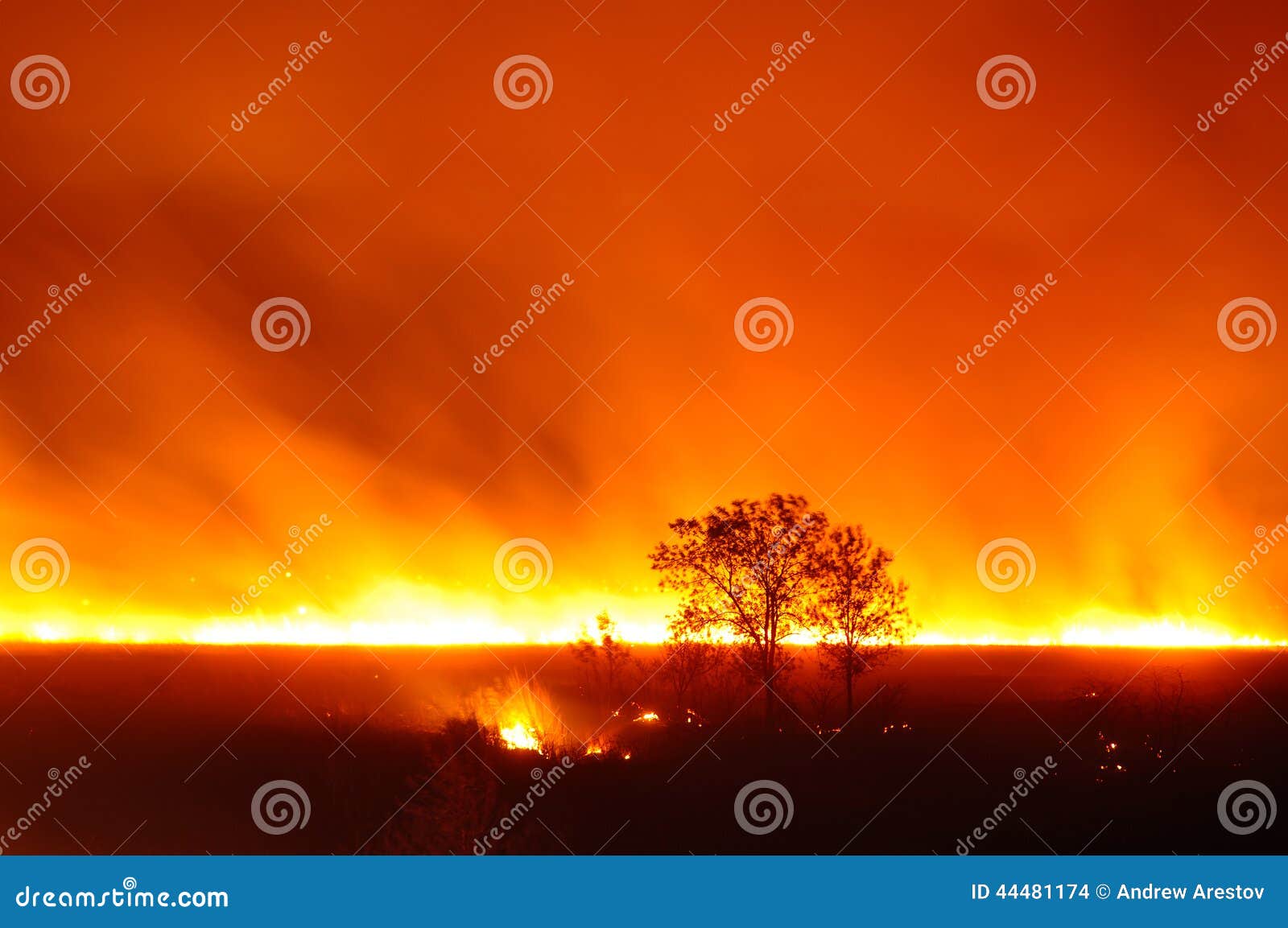 A large fire in a field stock photo. Image of fire, element - 44481174