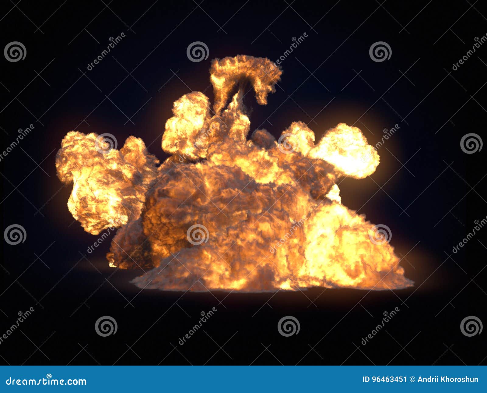 Large Fireball Isolated on Dark Background. 3d Rendering Stock ...