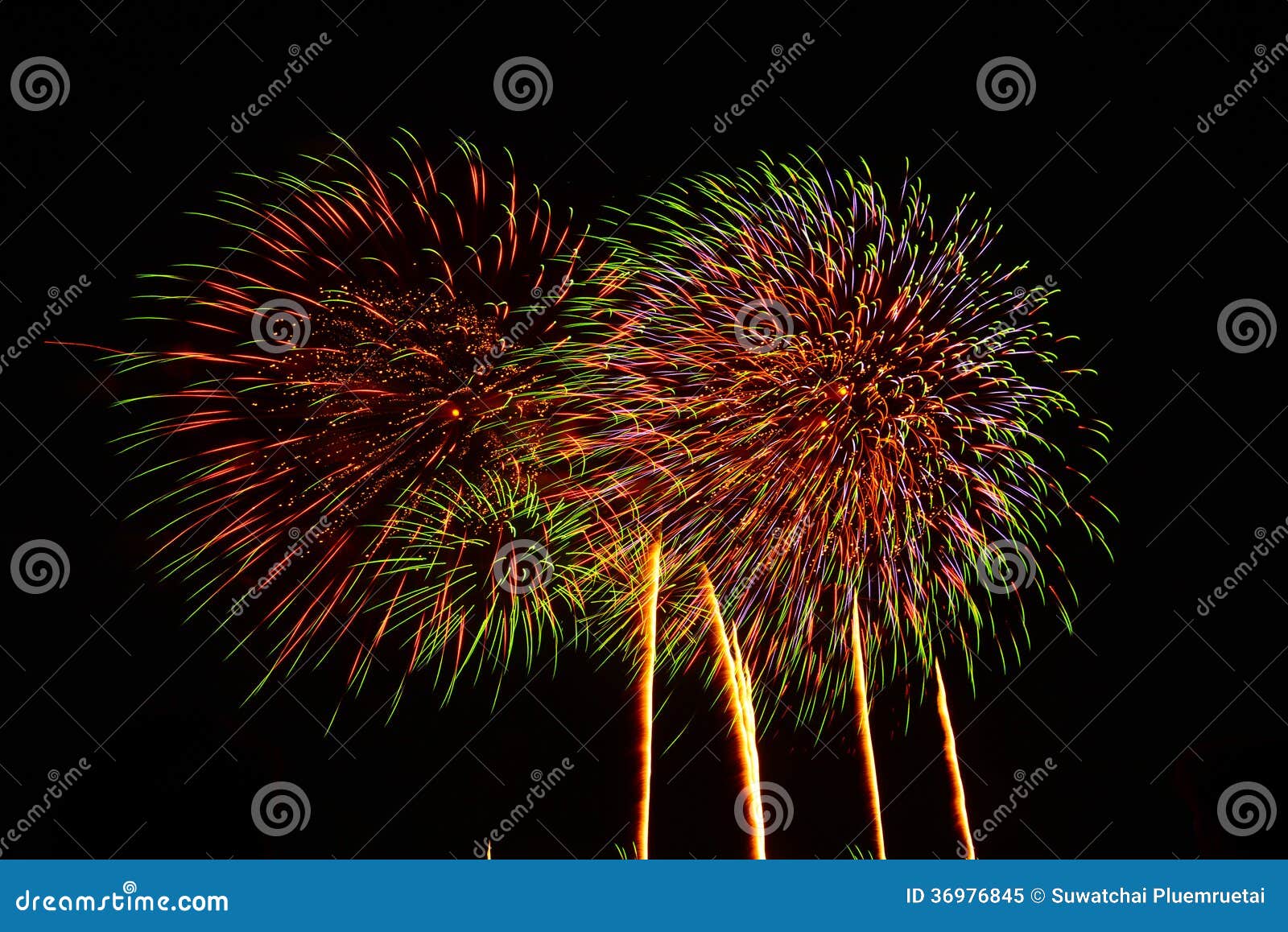 A Large Fireworks Display Event. Stock Image - Image of golden ...