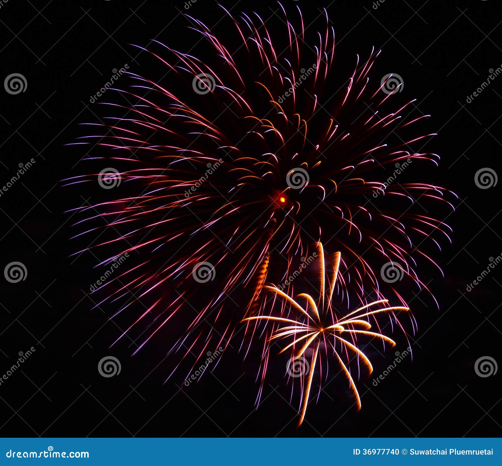 A Large Fireworks Display Event. Stock Photo - Image of rocket ...