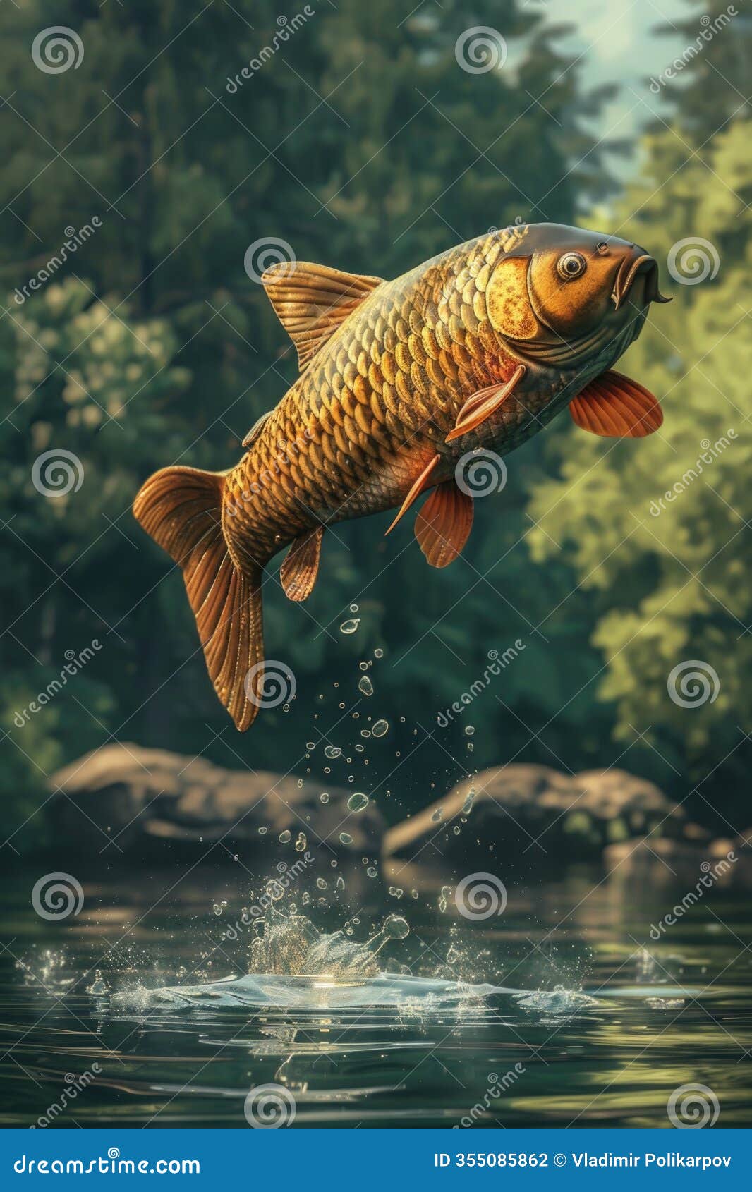 A Large Fish Breaks the Surface Tension of the Water in a Dramatic ...