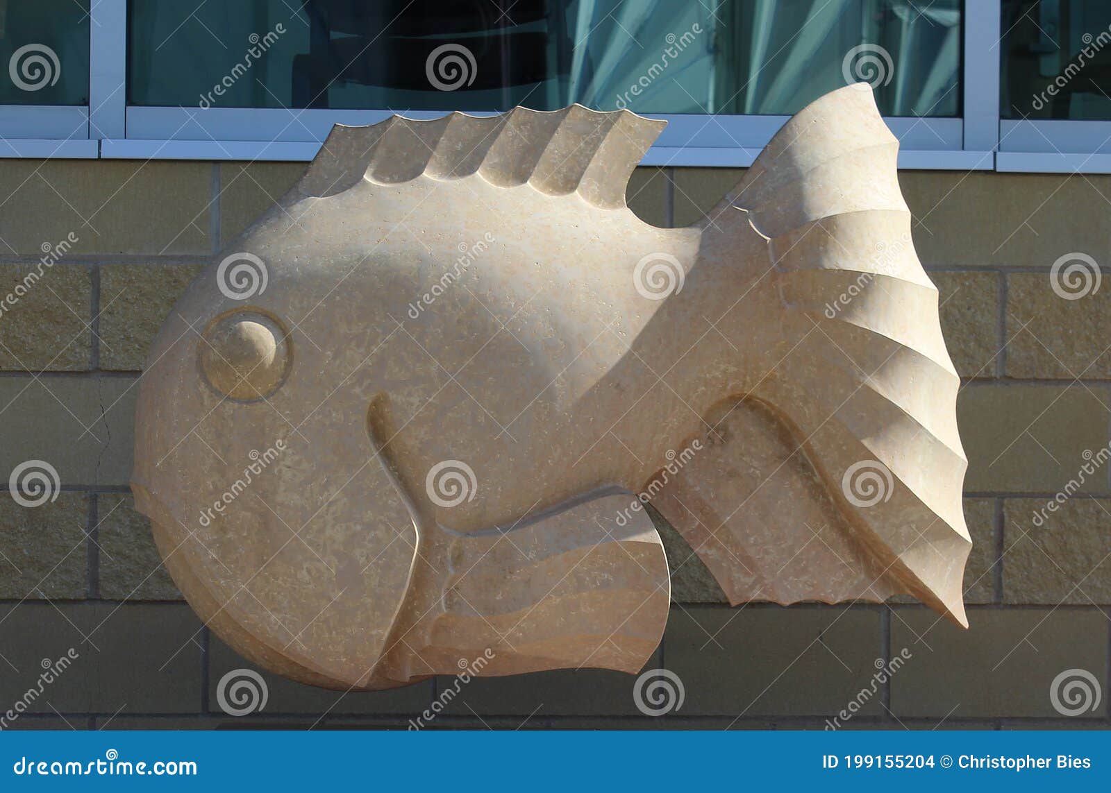 Large Fish Made from Solid Rock Stock Photo - Image of light ...