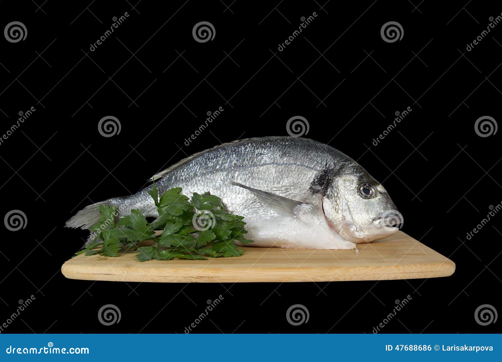 Large Fish Sea Bream Orata Gutted Stock Photo - Image of delicious ...