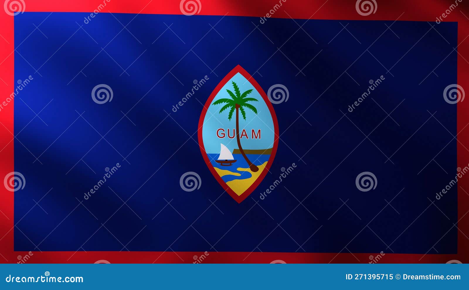 Large Flag of Guam Background in the Wind Stock Illustration ...