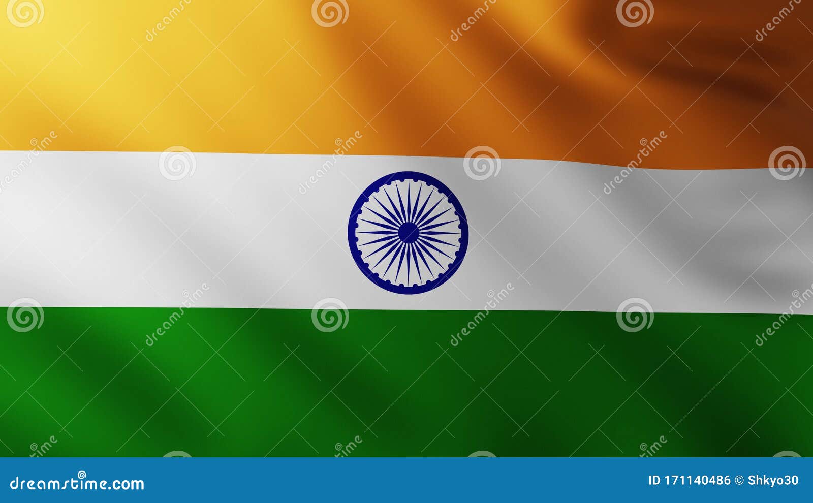 Large Flag of India Fullscreen Background in the Wind Stock ...