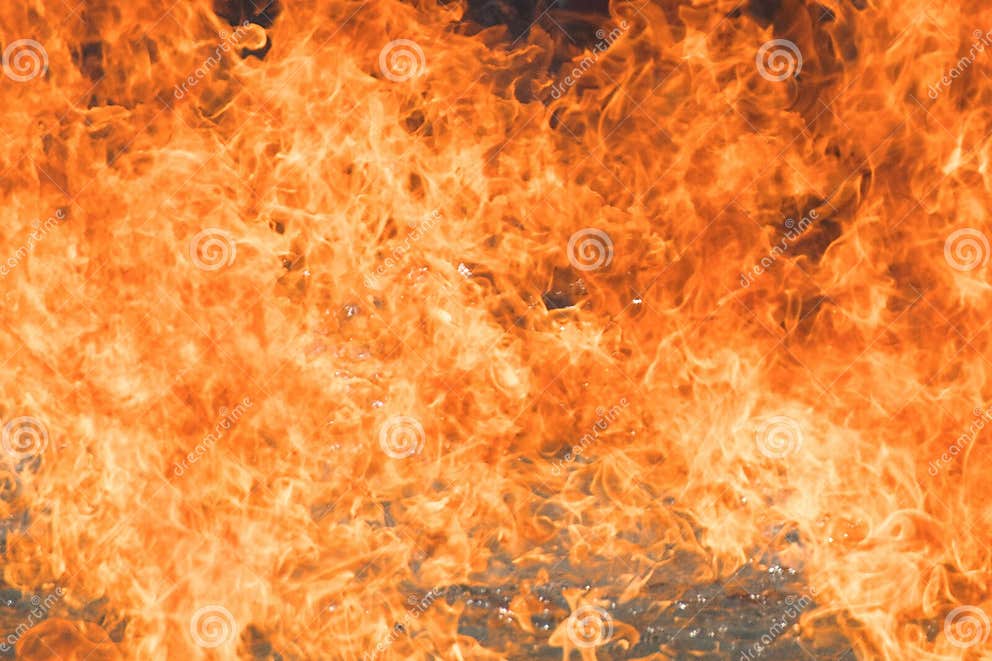 Large Flame Fire Rages, for Burning for Background Stock Photo - Image ...