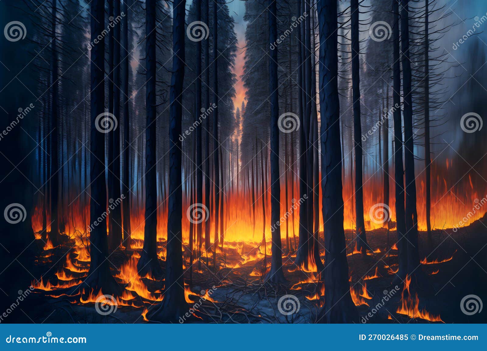 Large Flames of Forest Fire Accident. Neural Network Generated Art ...