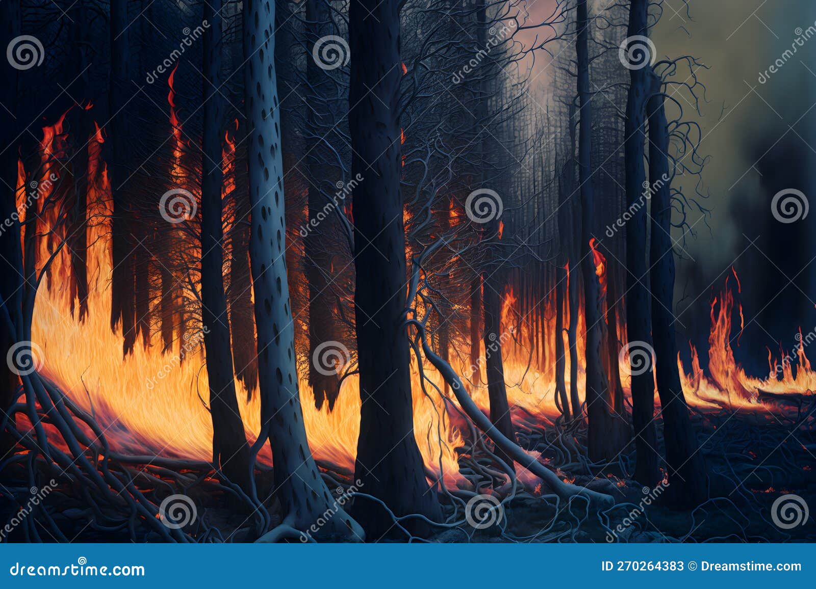 Large Flames of Forest Fire Accident. Neural Network Generated Art ...