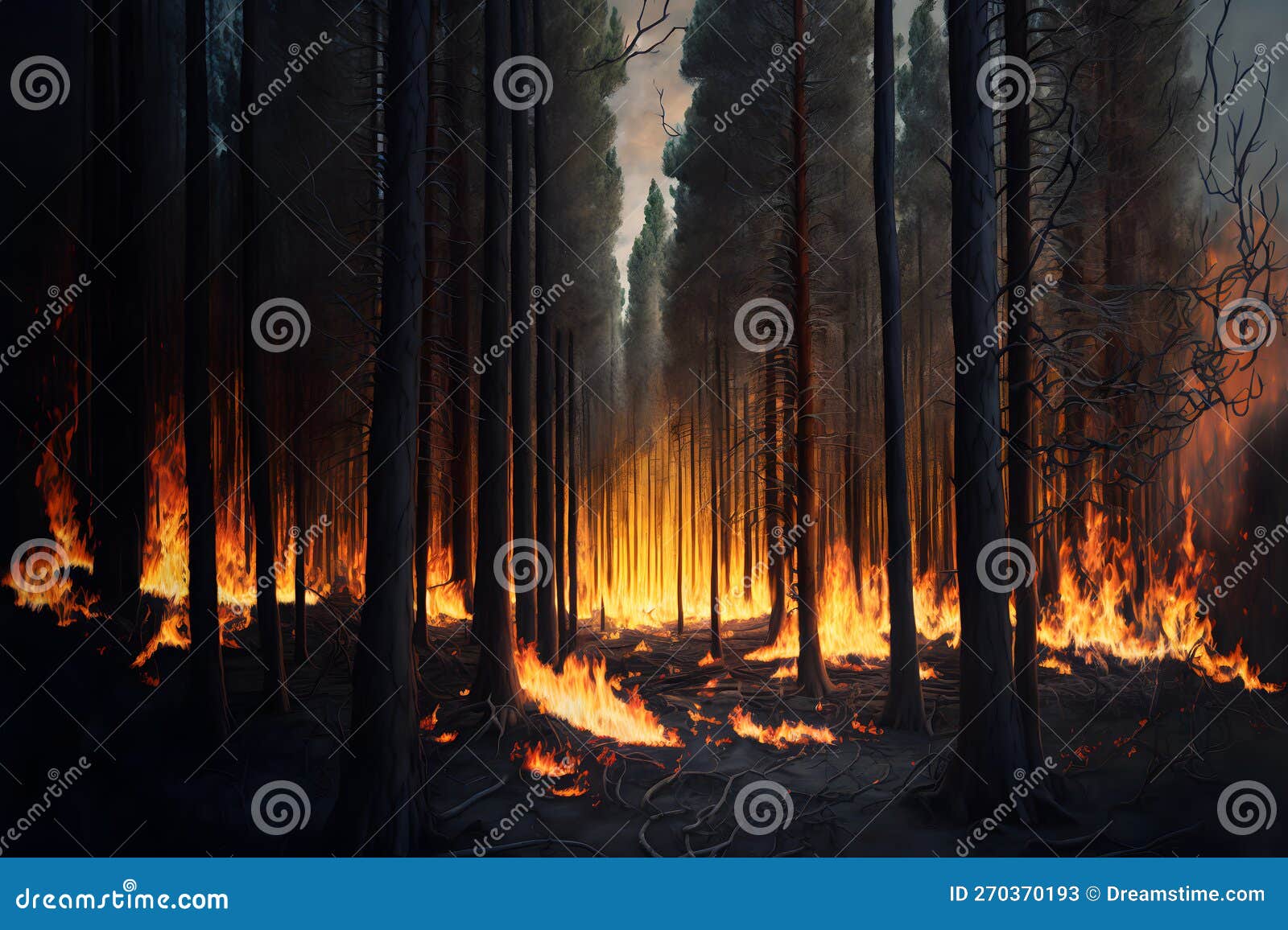 Large Flames of Forest Fire Accident. Neural Network Generated Art ...