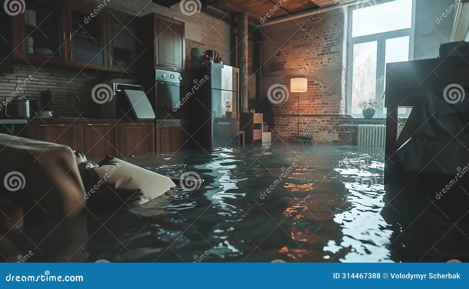 Large Flood, Disaster, Flooded Apartment Inside Stock Photo - Image of ...