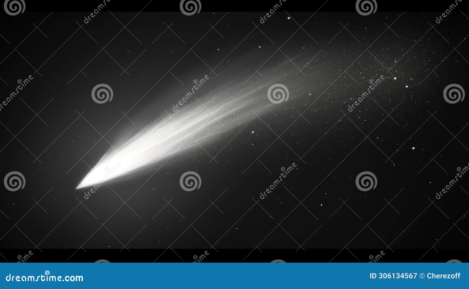 Large Flying Comet Isolated Stock Image - Image of glow, comet: 306134567