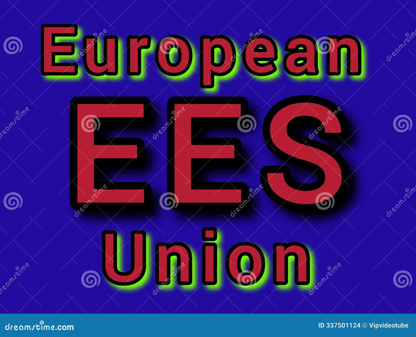 Large Font EES European Union on Blue Background Stock Illustration ...