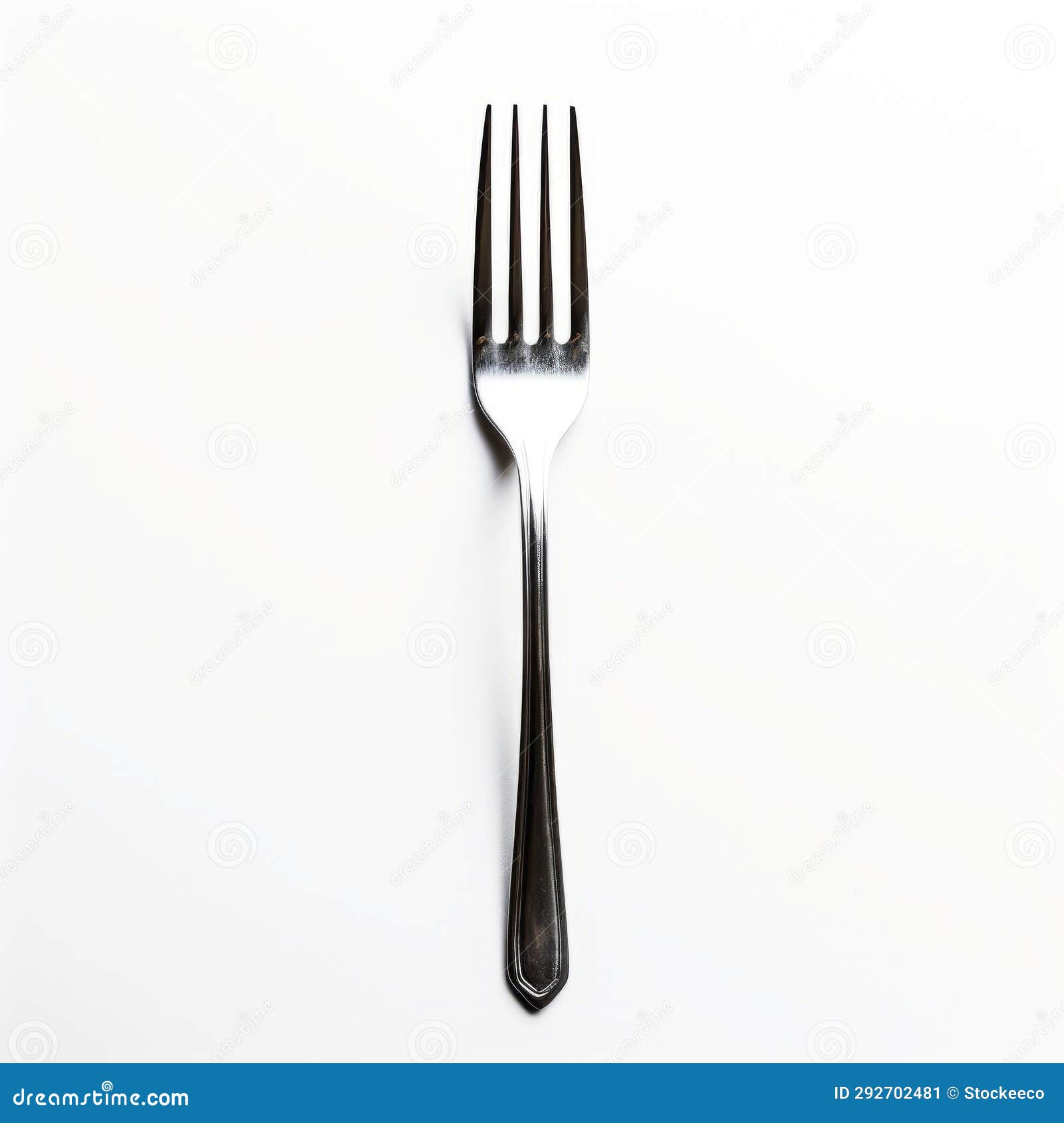 Intensely Detailed Matte Photo of Simplistic White Fork Stock ...