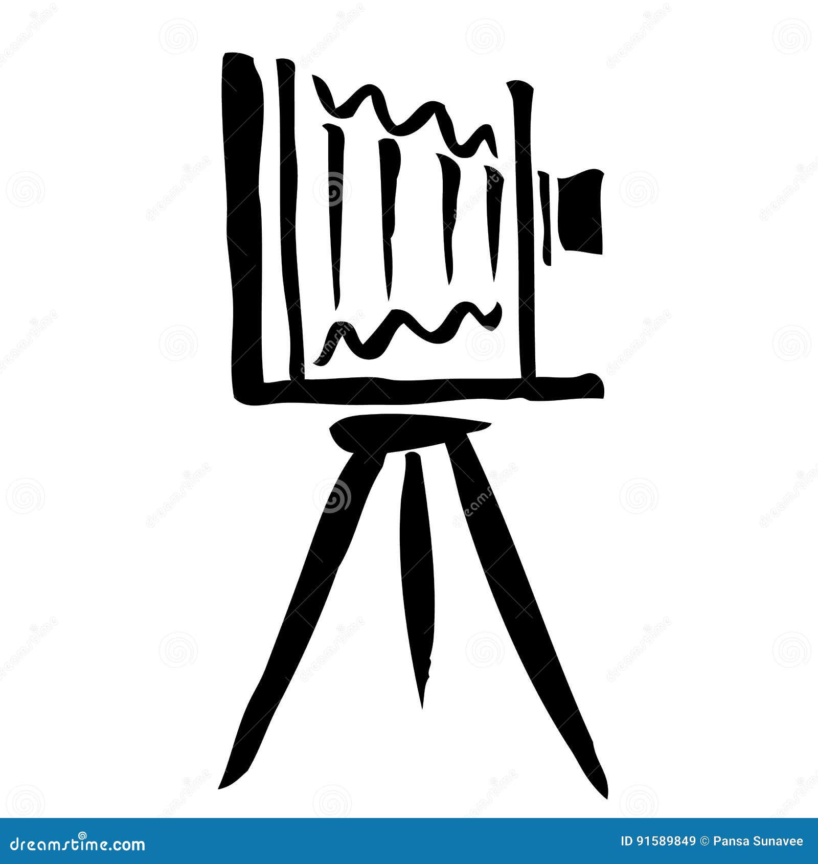 Large Format Camera Hand Drawn Stock Vector - Illustration of line ...