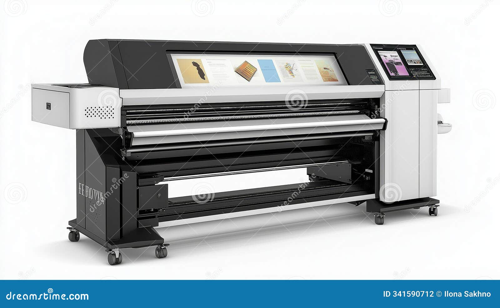 Large Format Industrial Printer with Display Screen Stock Illustration ...