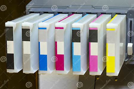 Large Format Ink Jet Printer Cartridge Stock Image - Image of ...