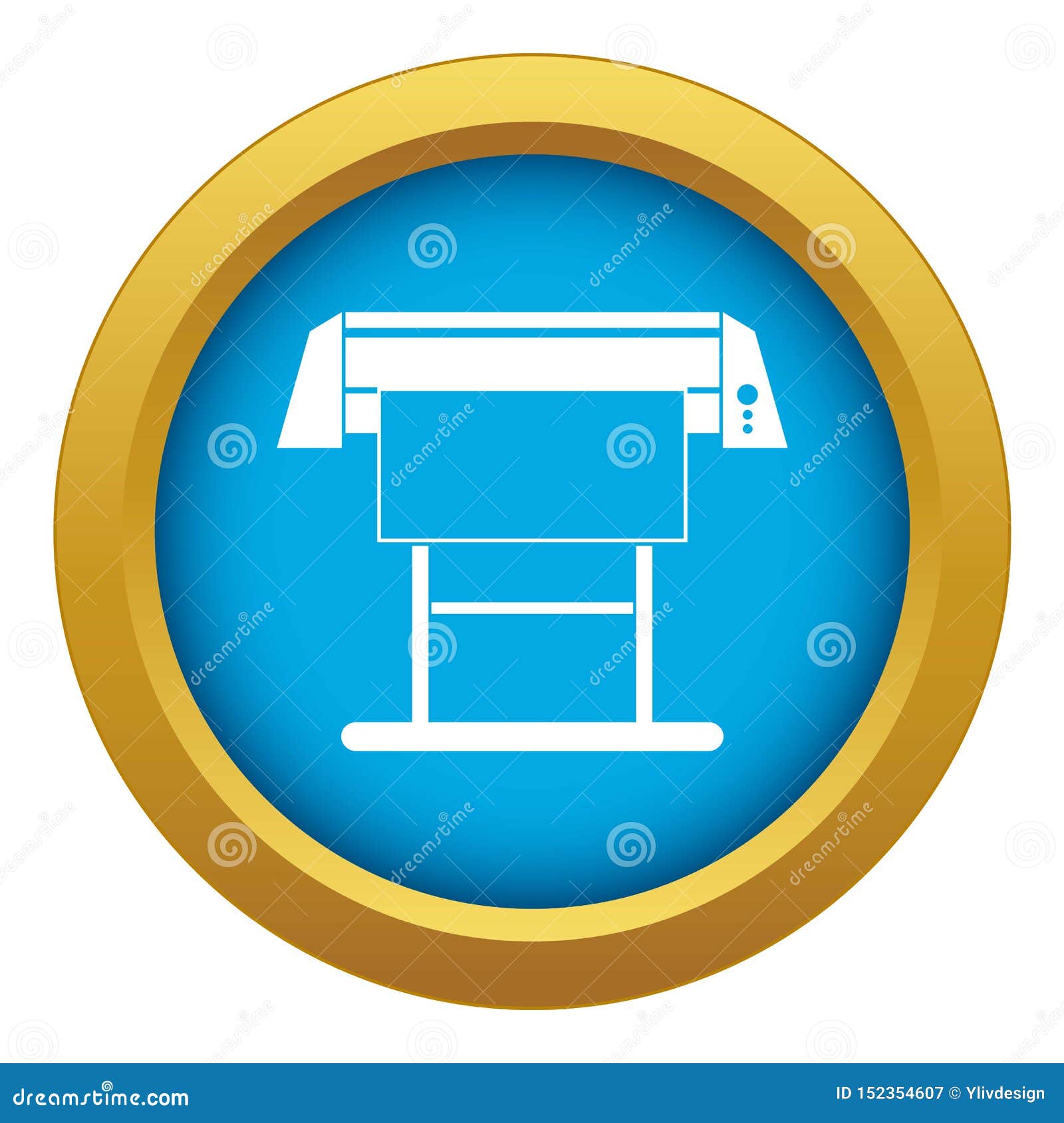 Large Format Inkjet Printer Icon Blue Vector Isolated Stock Vector ...