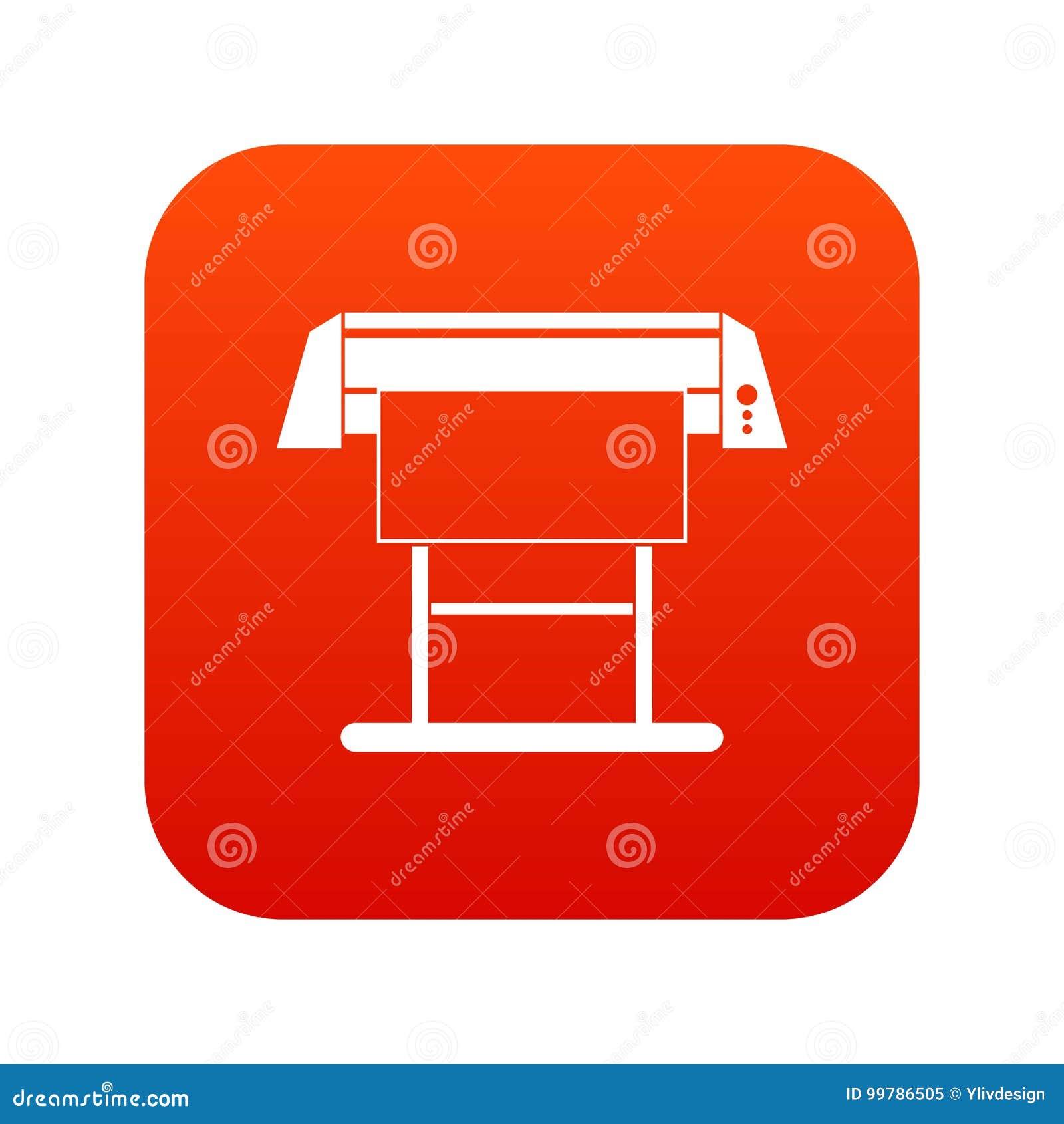 Large Format Inkjet Printer Icon Digital Red Stock Vector ...