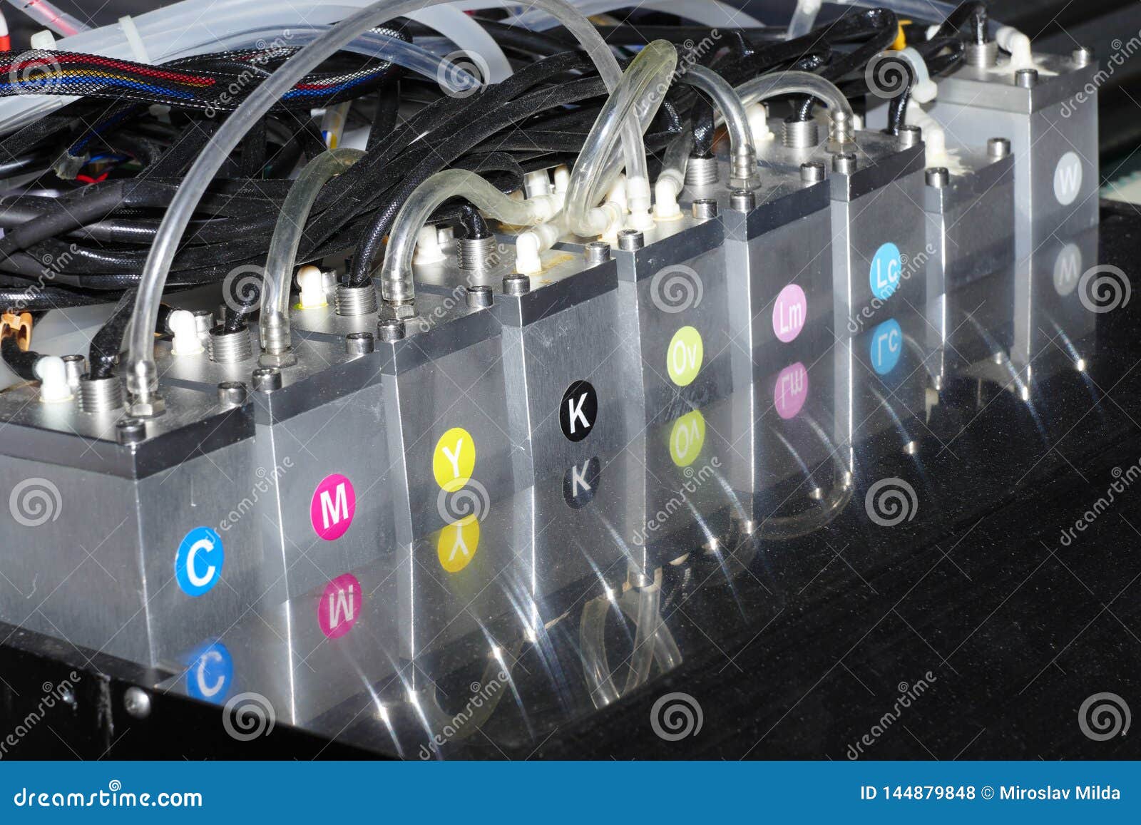 Large Format Plotter Ink Cartridge Stock Photo - Image of color ...