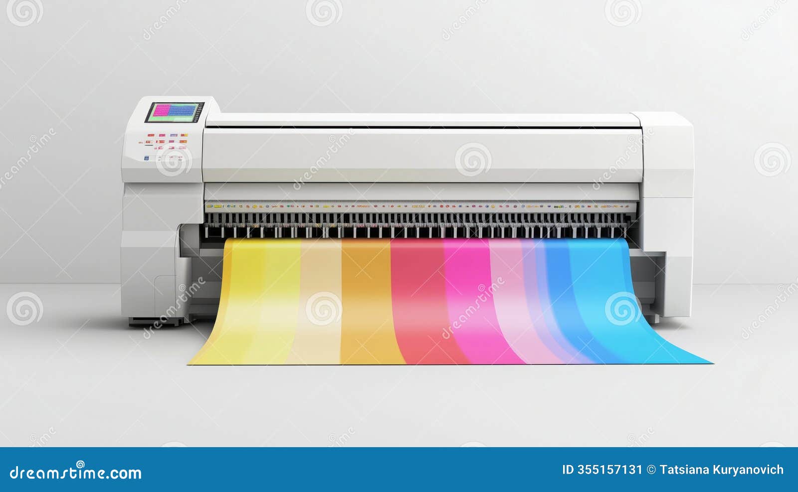 Large Format Printer with Colorful Gradient Printout Stock Image ...